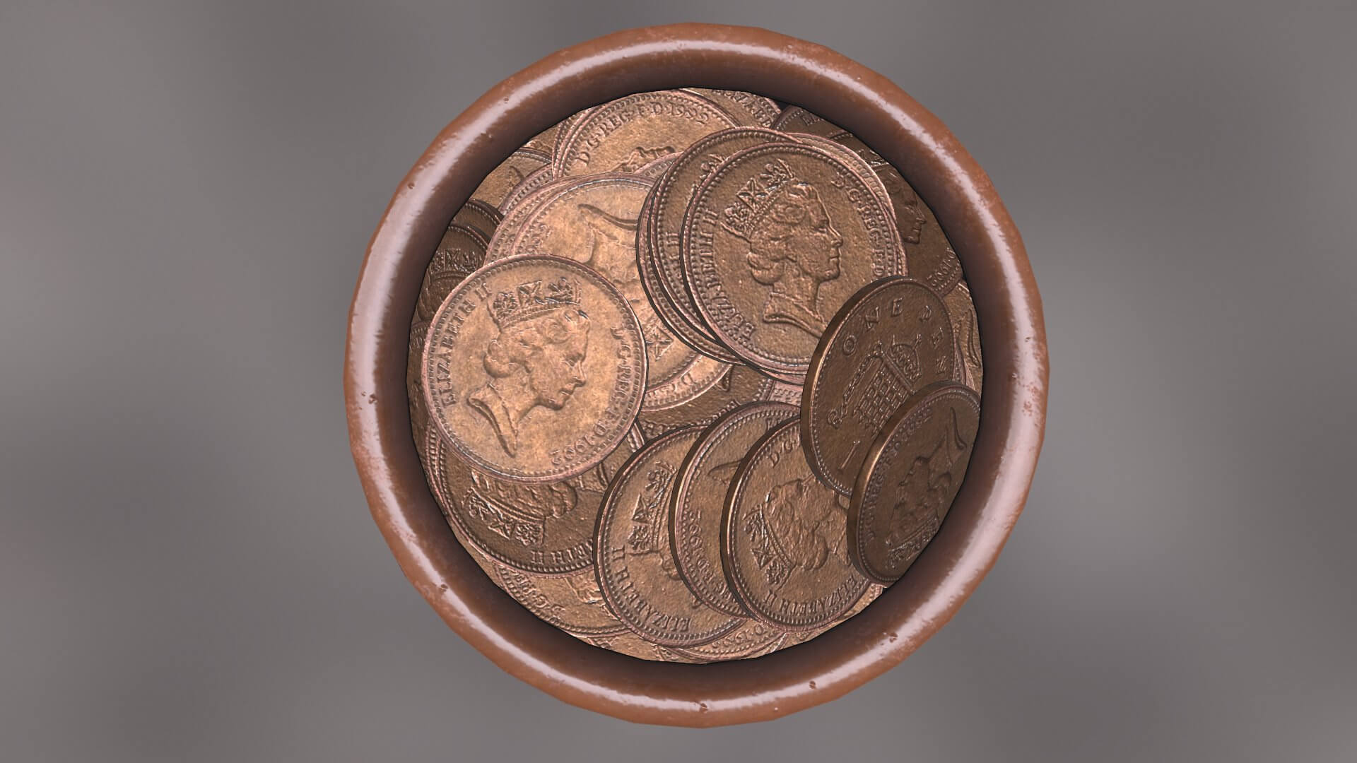 Pot With Coins - 3D Model by Grishmanovskij Anton