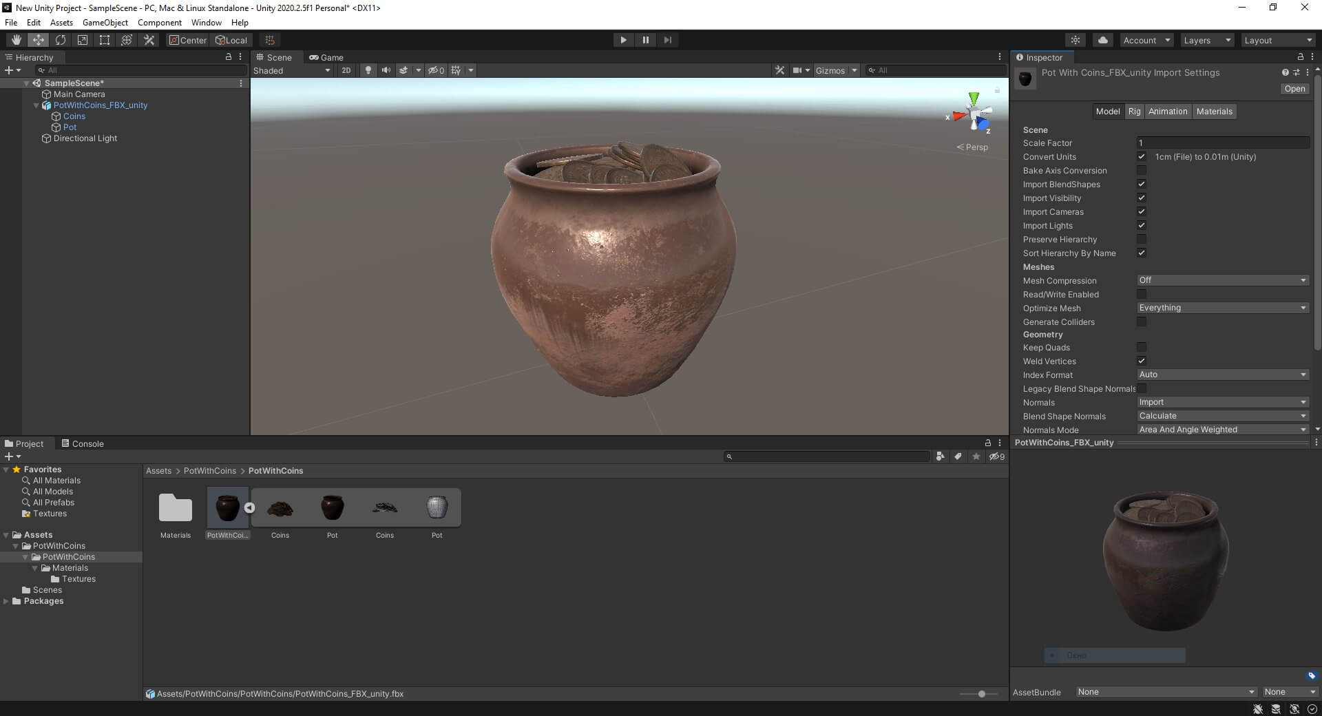 Pot With Coins - 3D Model by Grishmanovskij Anton