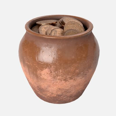 Pot With Coins - 3D Model by Grishmanovskij Anton