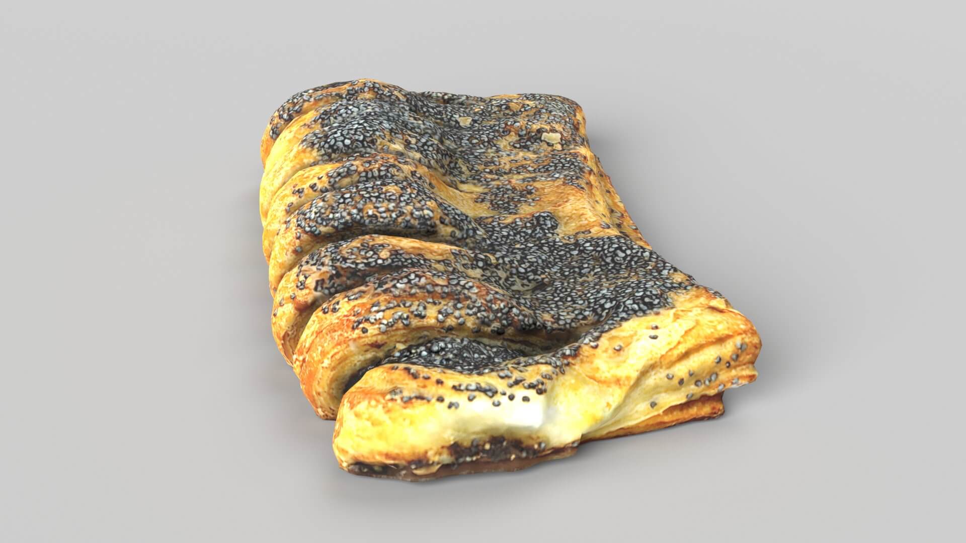 Puff Pastry Bun with Poppy - 3D Model by Grishmanovskij Anton