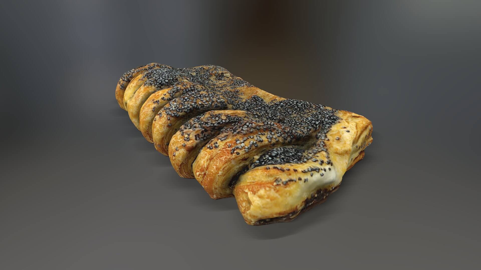 Puff Pastry Bun with Poppy - 3D Model by Grishmanovskij Anton