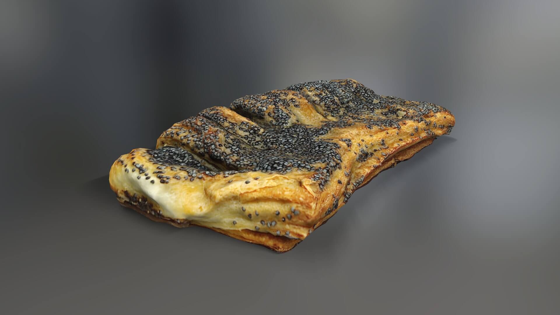 Puff Pastry Bun with Poppy - 3D Model by Grishmanovskij Anton