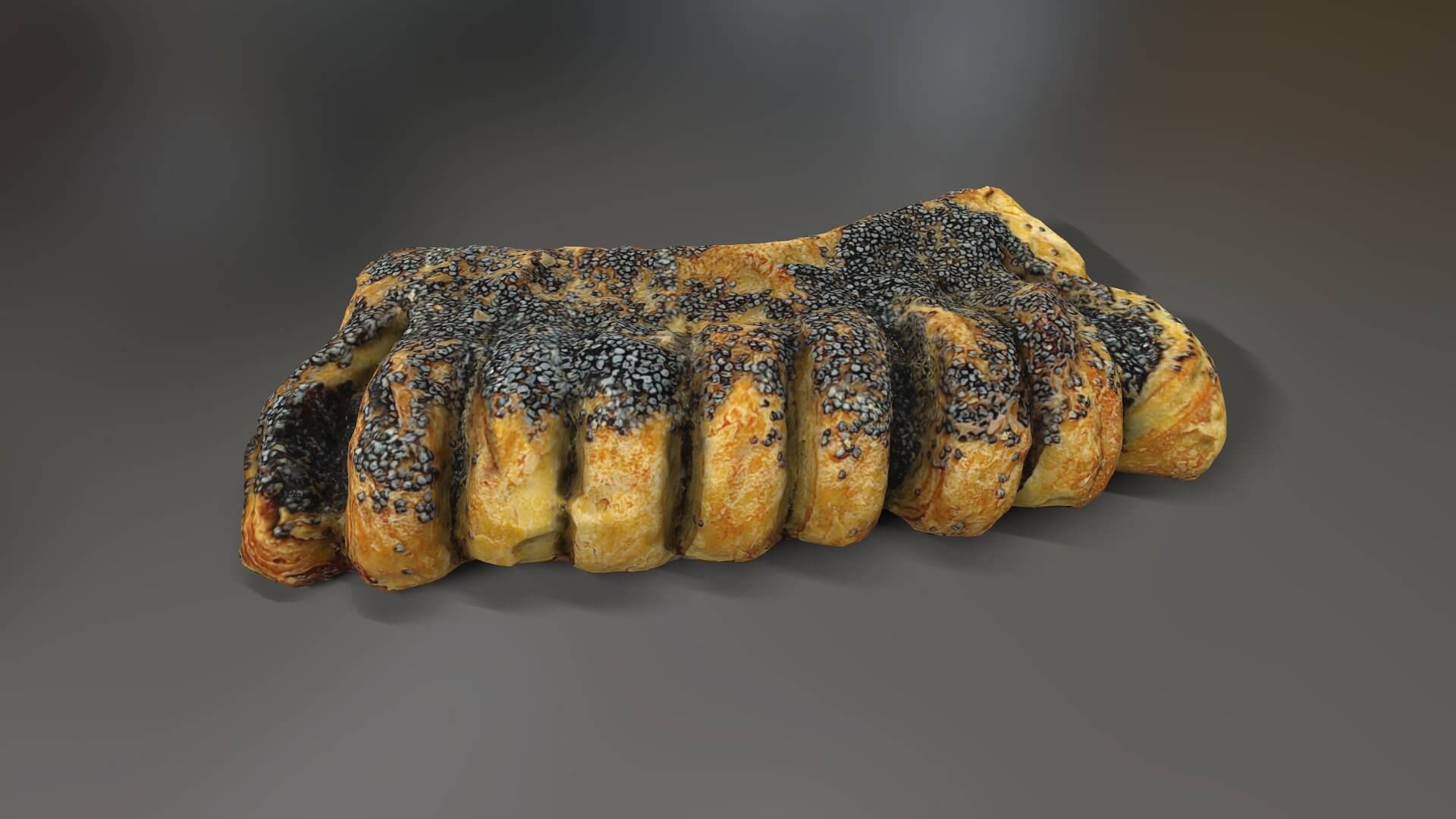 Puff Pastry Bun with Poppy - 3D Model by Grishmanovskij Anton