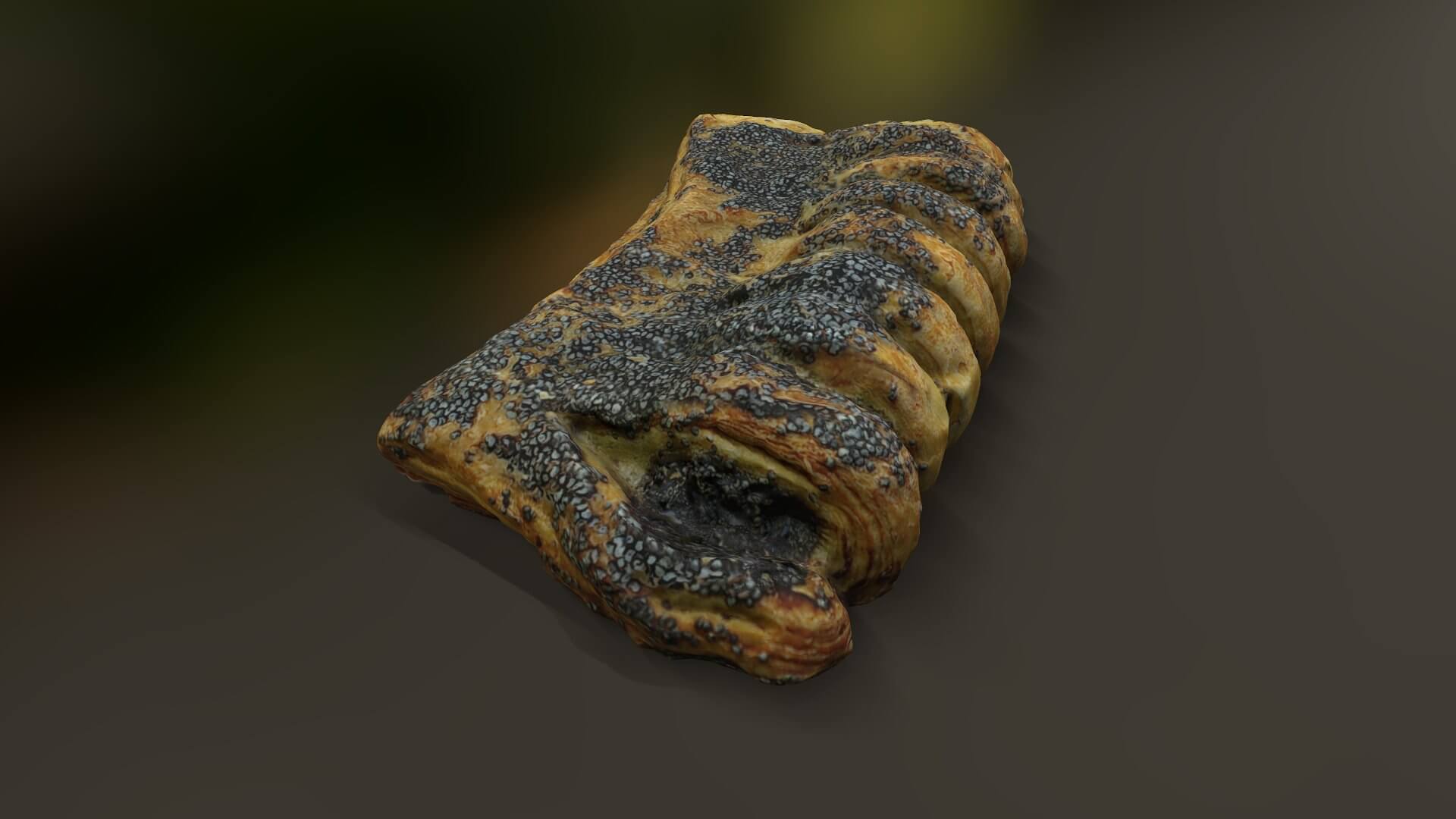 Puff Pastry Bun with Poppy - 3D Model by Grishmanovskij Anton