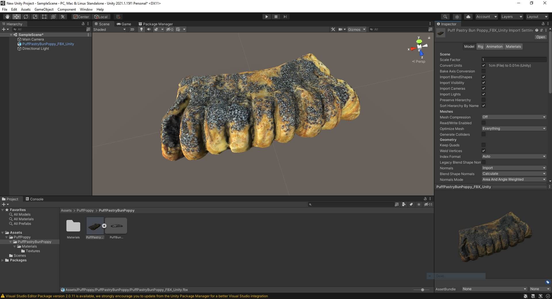 Puff Pastry Bun with Poppy - 3D Model by Grishmanovskij Anton