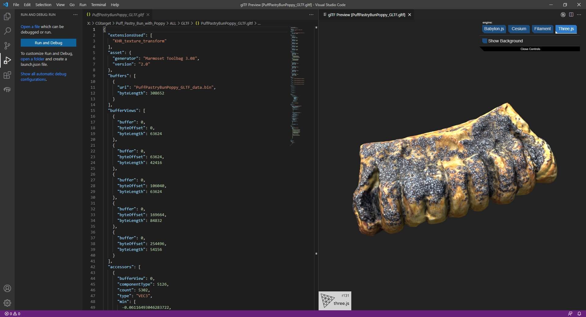 Puff Pastry Bun with Poppy - 3D Model by Grishmanovskij Anton