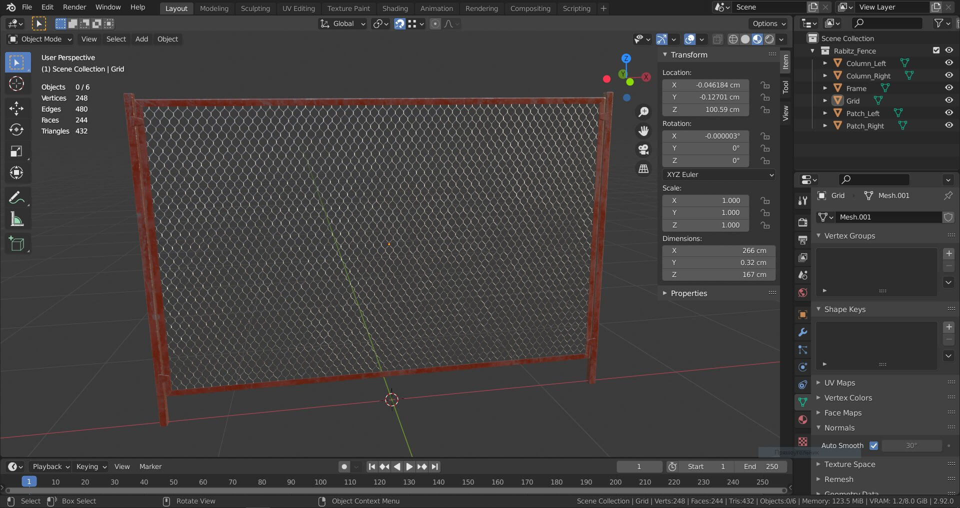 Rabitz Fence - 3D Model by Grishmanovskij Anton