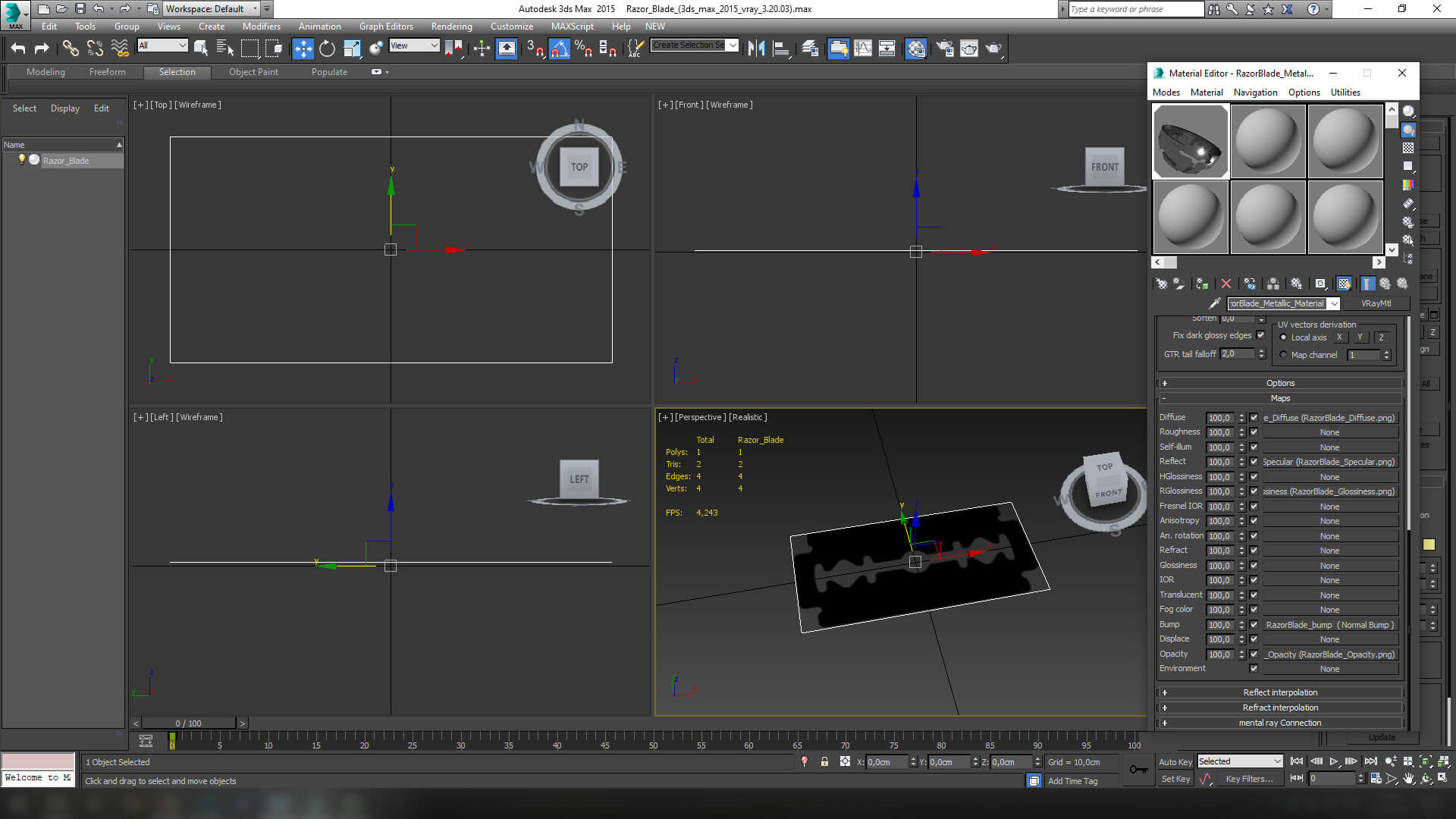 Razor Blade - 3D Model by Grishmanovskij Anton