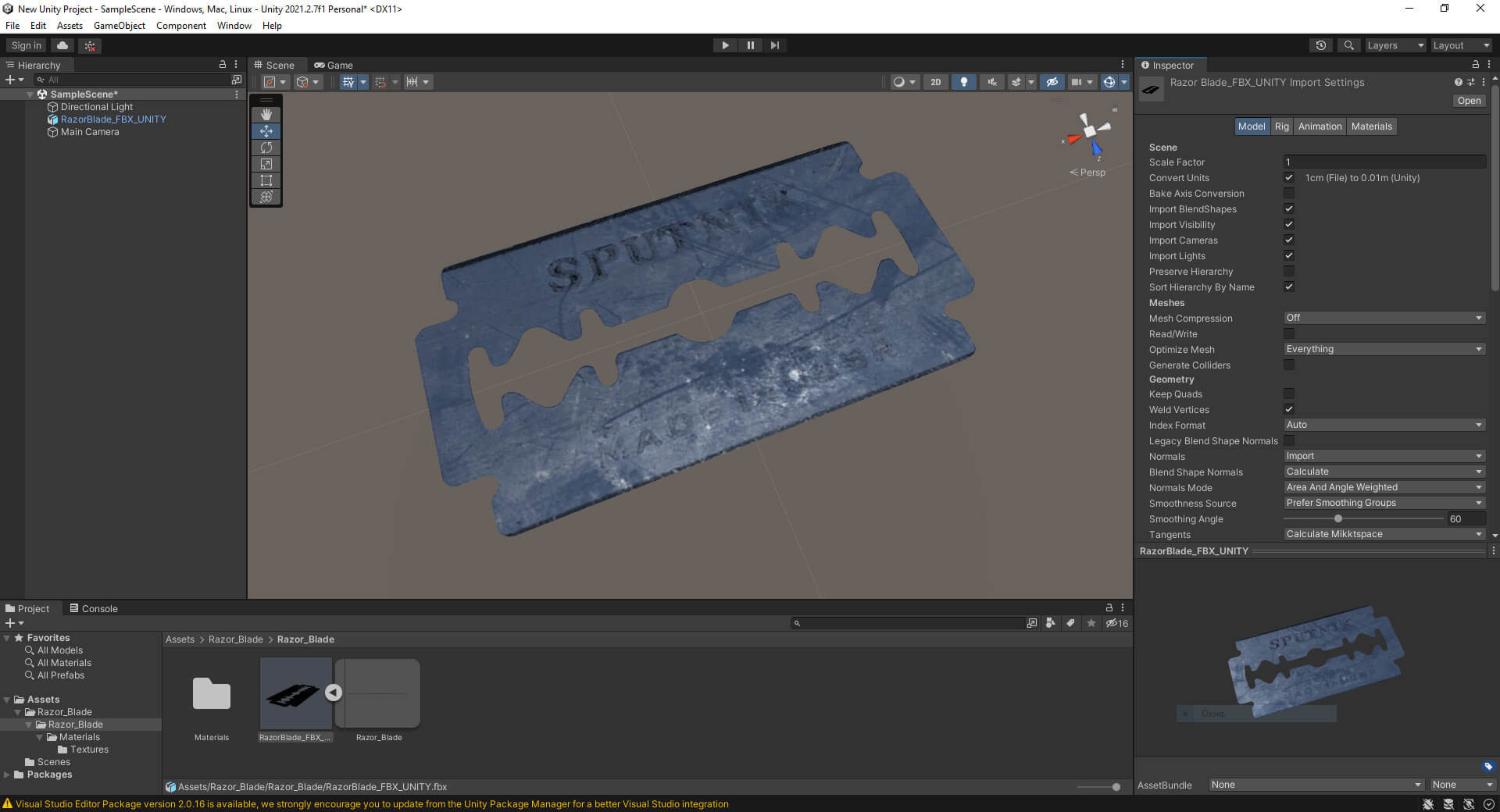 Razor Blade - 3D Model by Grishmanovskij Anton