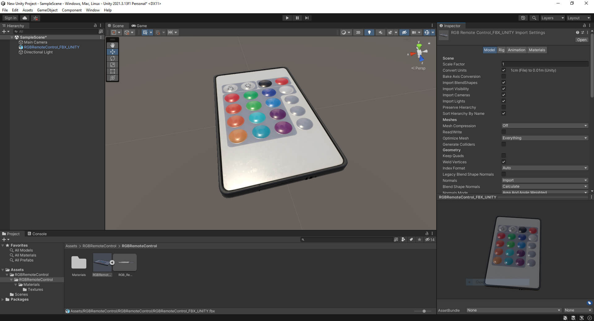RGB Remote Control - 3D Model by Grishmanovskij Anton