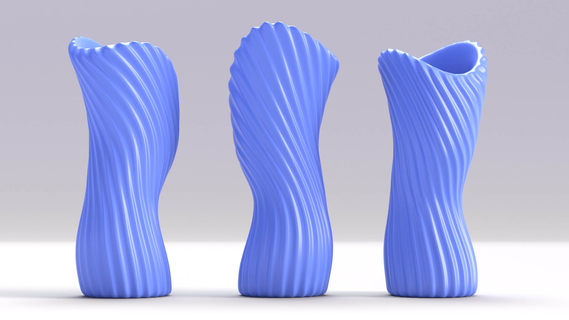 Ribbed Twisted Vase - 3D Model by Grishmanovskij Anton