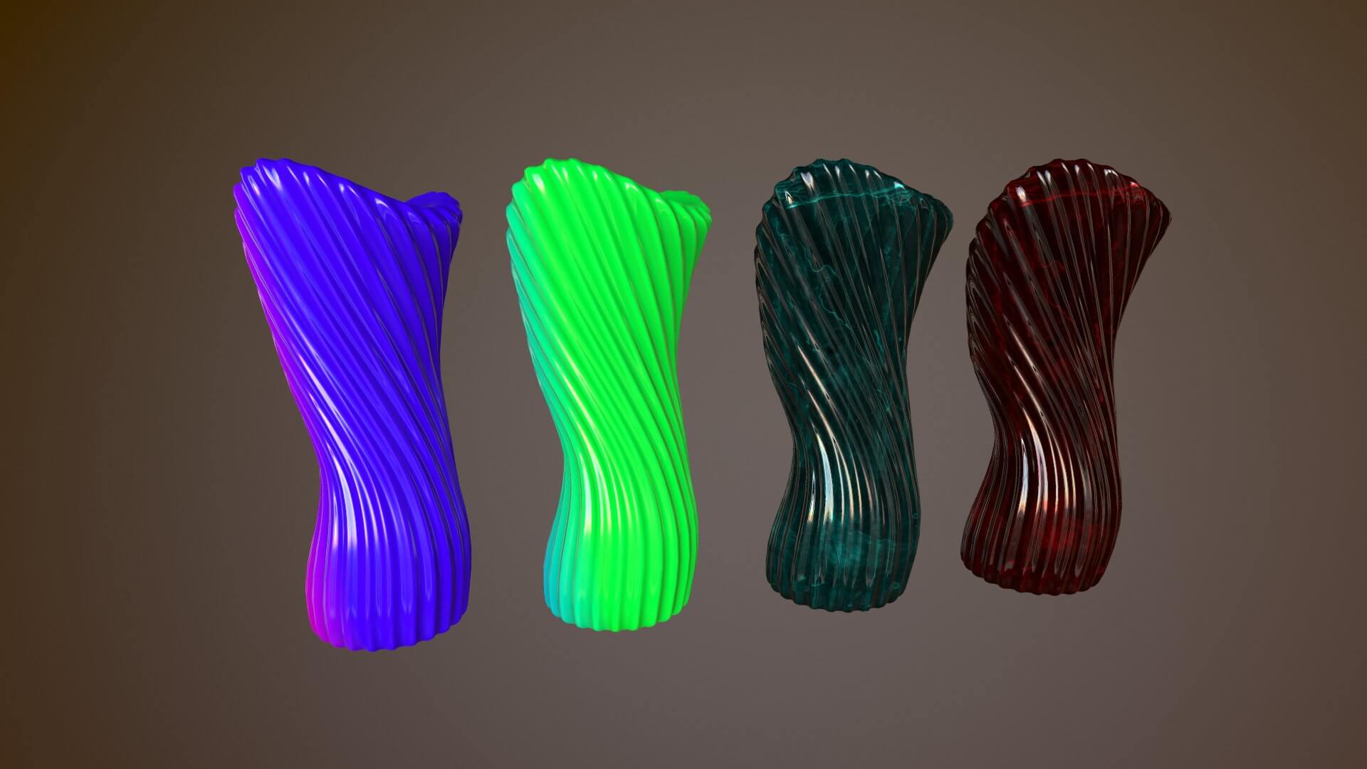 Ribbed Twisted Vase - 3D Model by Grishmanovskij Anton