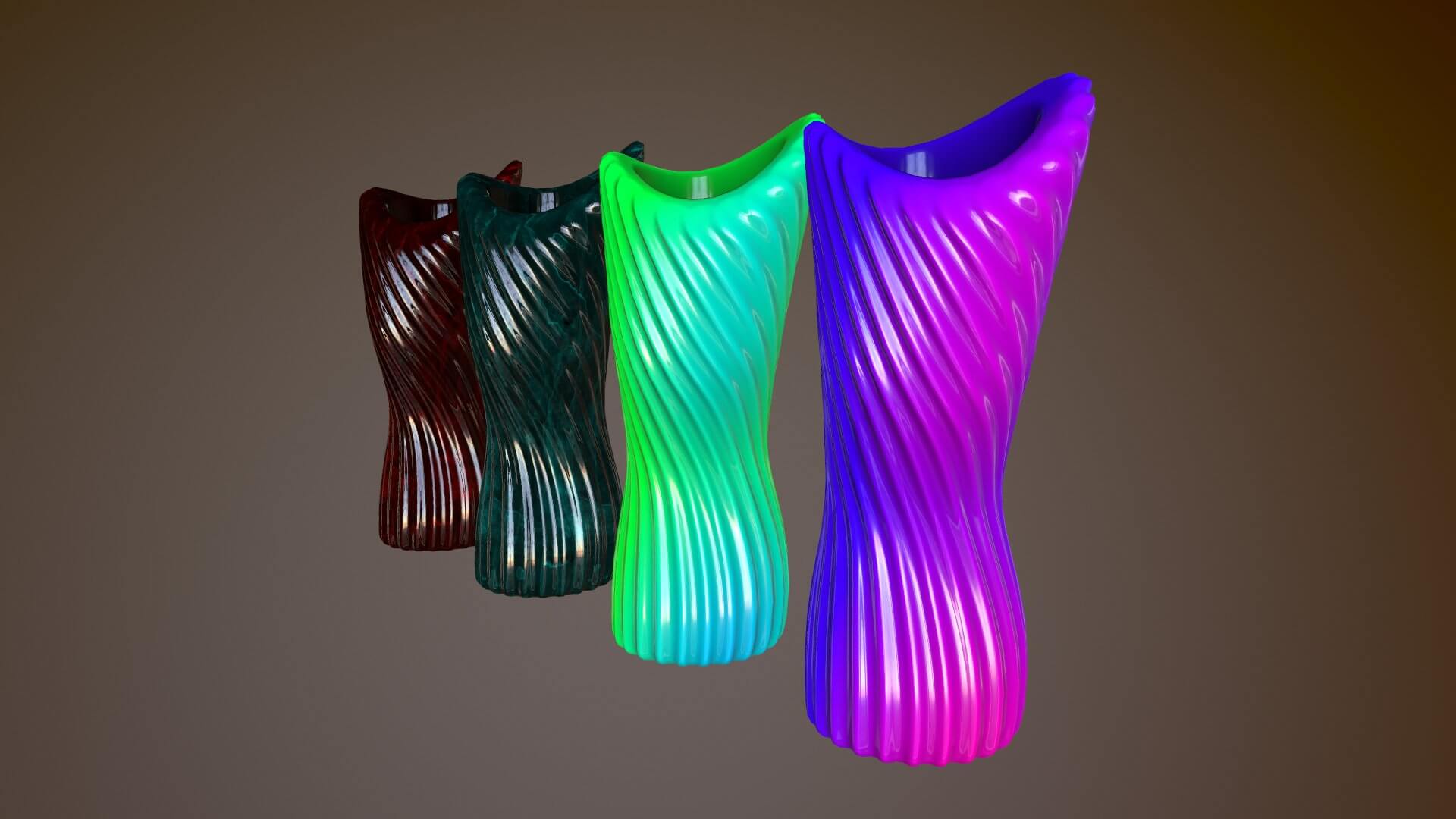 Ribbed Twisted Vase - 3D Model by Grishmanovskij Anton