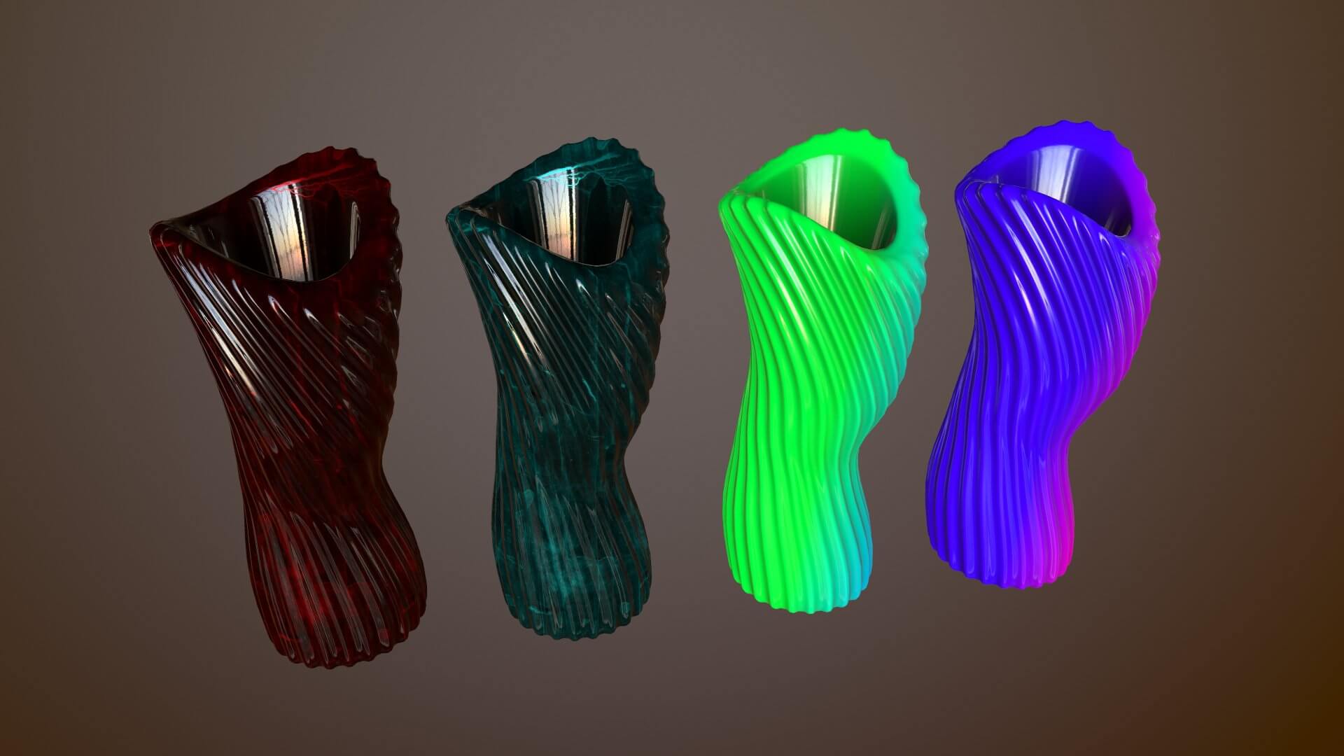 Ribbed Twisted Vase - 3D Model by Grishmanovskij Anton