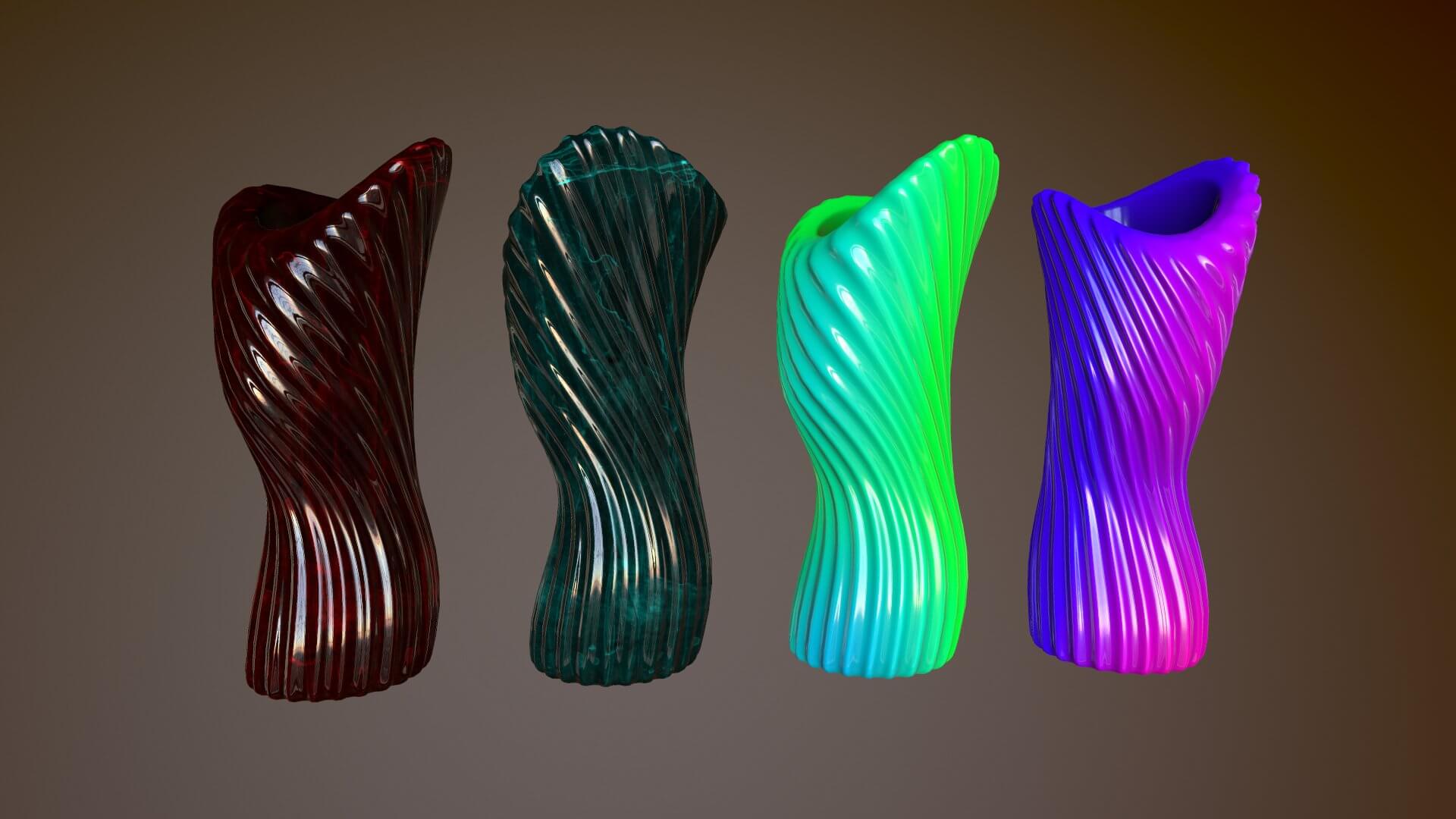 Ribbed Twisted Vase - 3D Model by Grishmanovskij Anton
