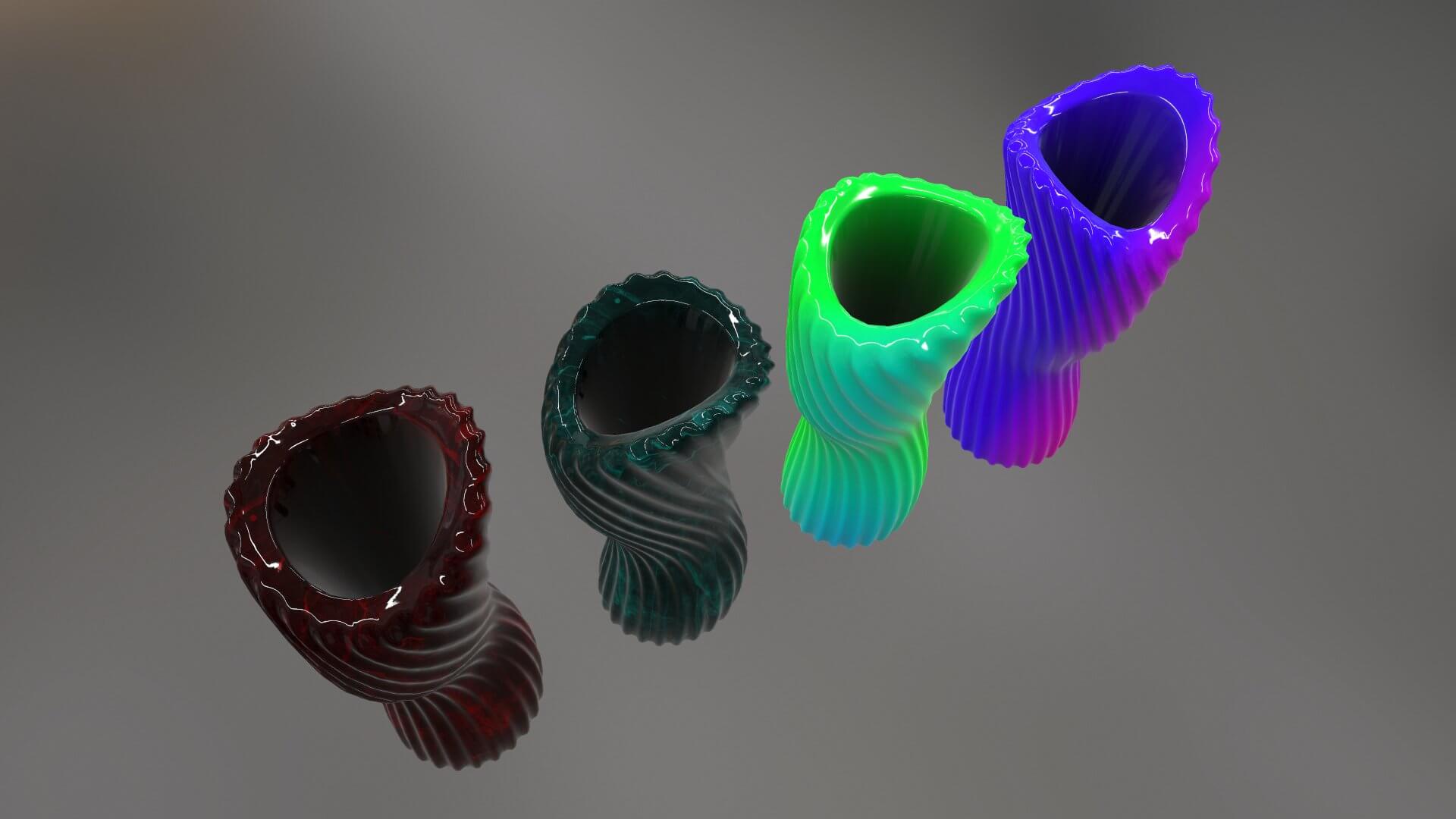 Ribbed Twisted Vase - 3D Model by Grishmanovskij Anton