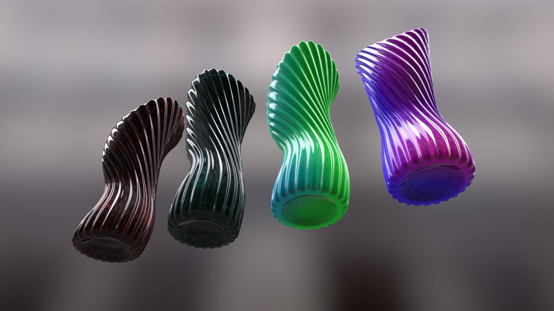 Ribbed Twisted Vase - 3D Model by Grishmanovskij Anton