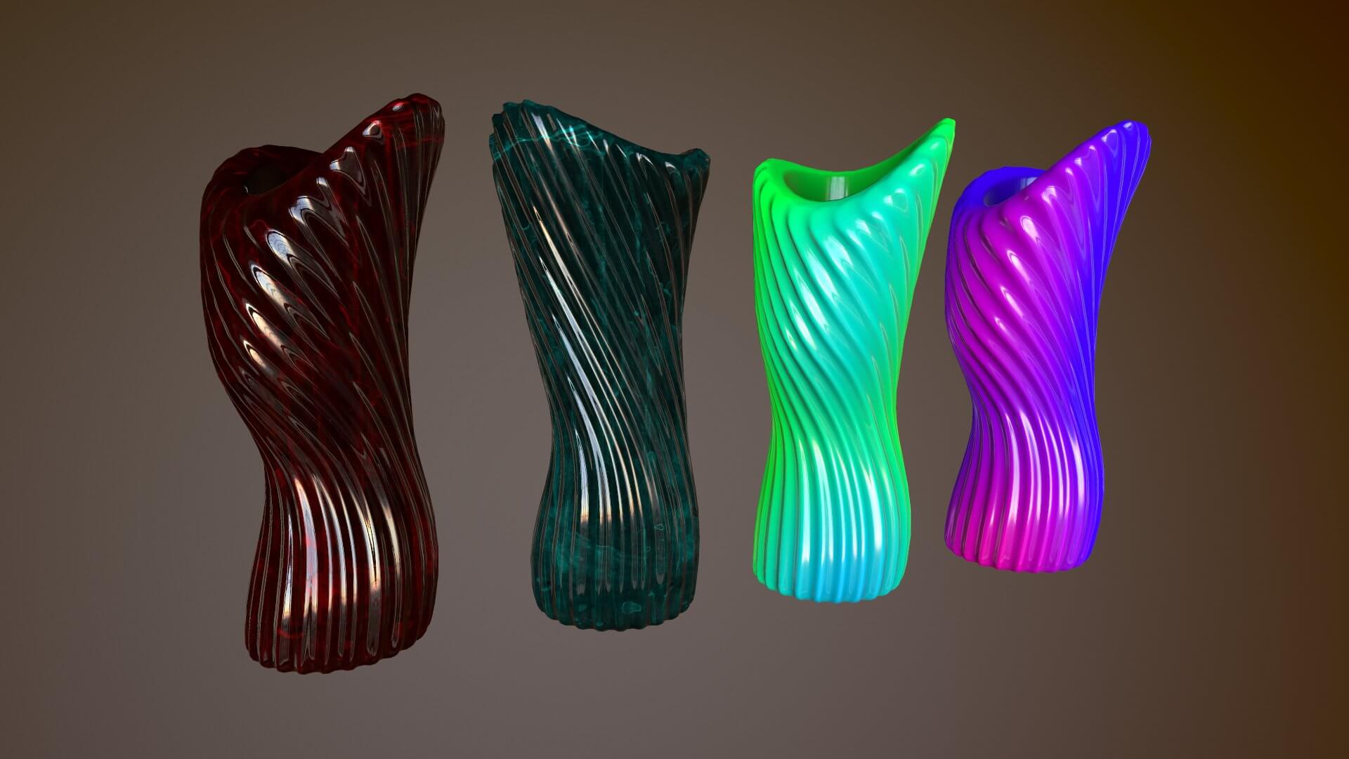 Ribbed Twisted Vase - 3D Model by Grishmanovskij Anton