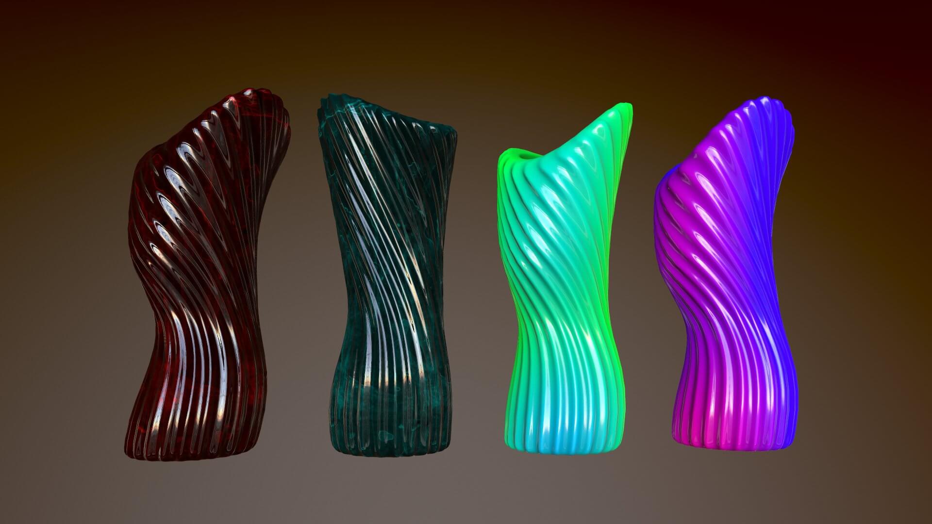 Ribbed Twisted Vase - 3D Model by Grishmanovskij Anton