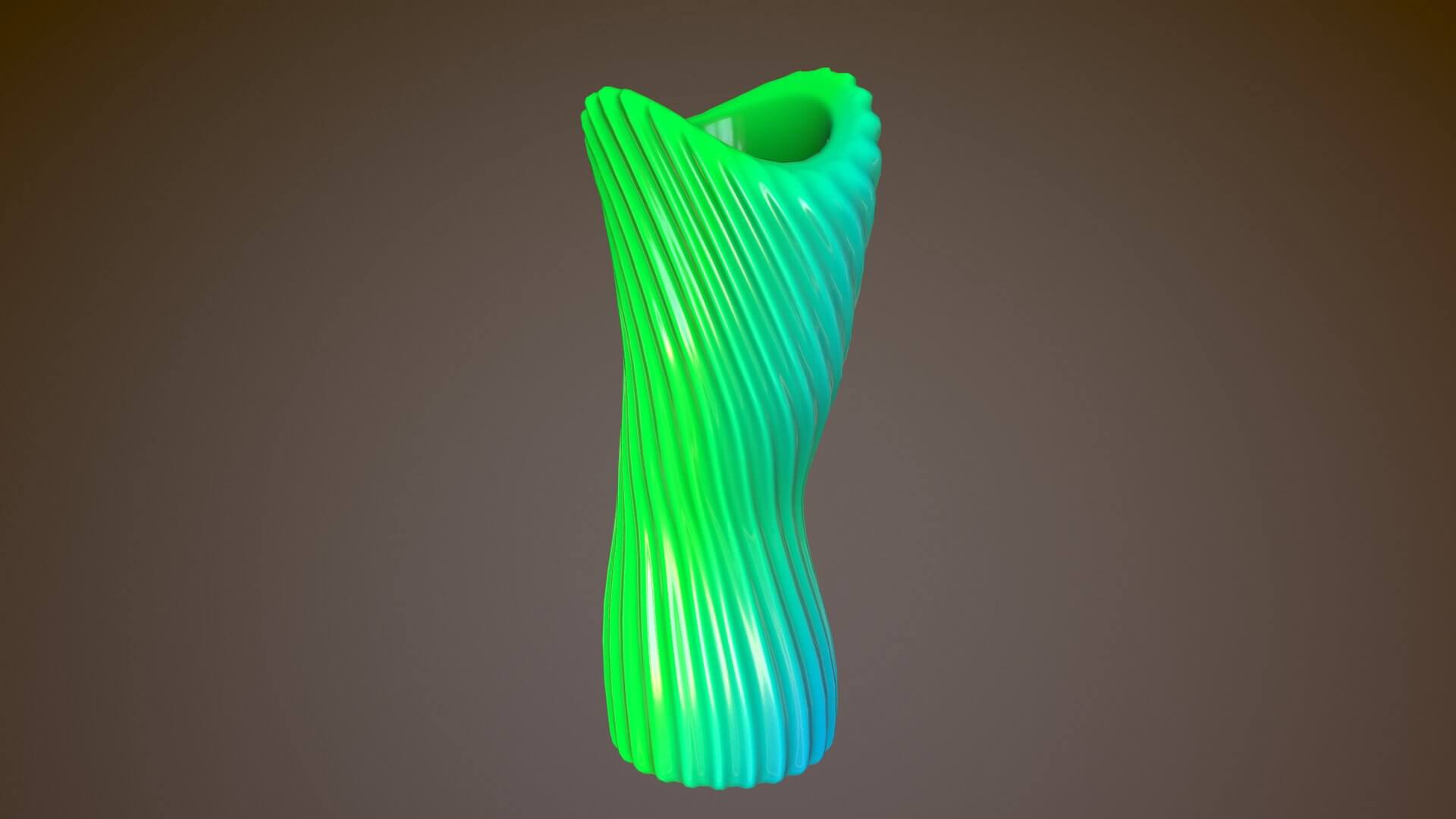 Ribbed Twisted Vase - 3D Model by Grishmanovskij Anton