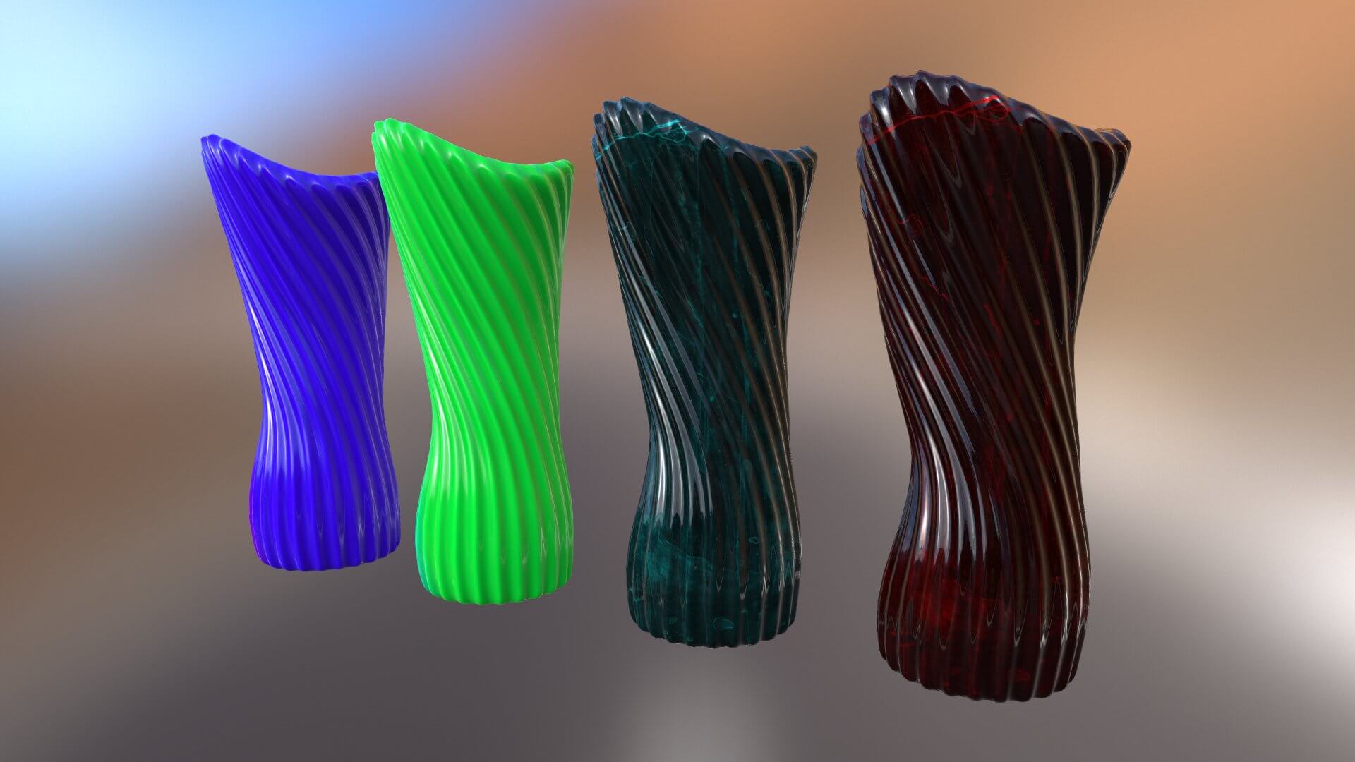 Ribbed Twisted Vase - 3D Model by Grishmanovskij Anton