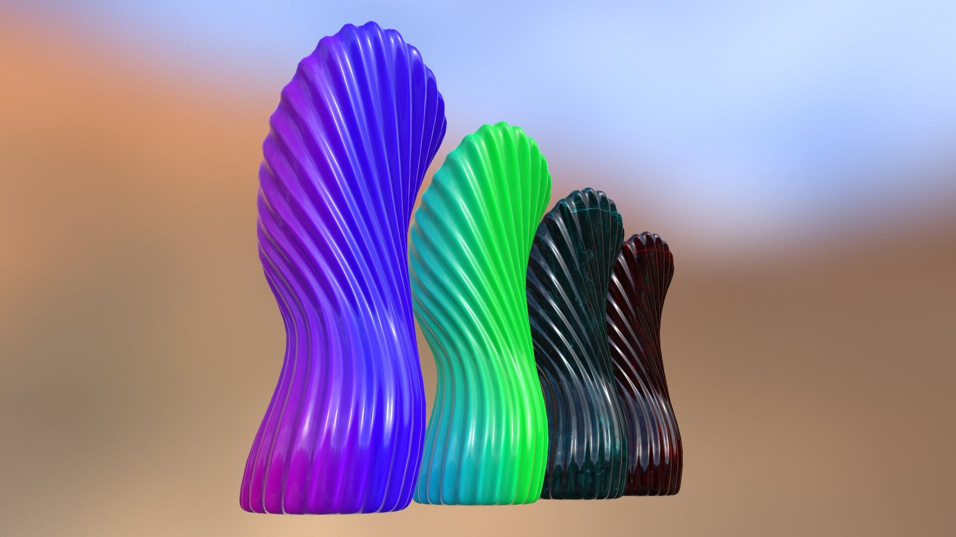 Ribbed Twisted Vase - 3D Model by Grishmanovskij Anton