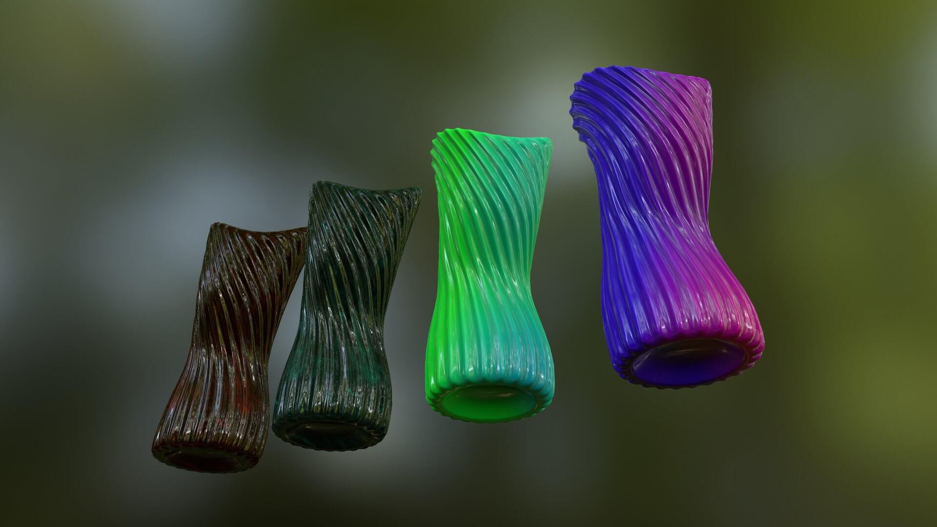 Ribbed Twisted Vase - 3D Model by Grishmanovskij Anton