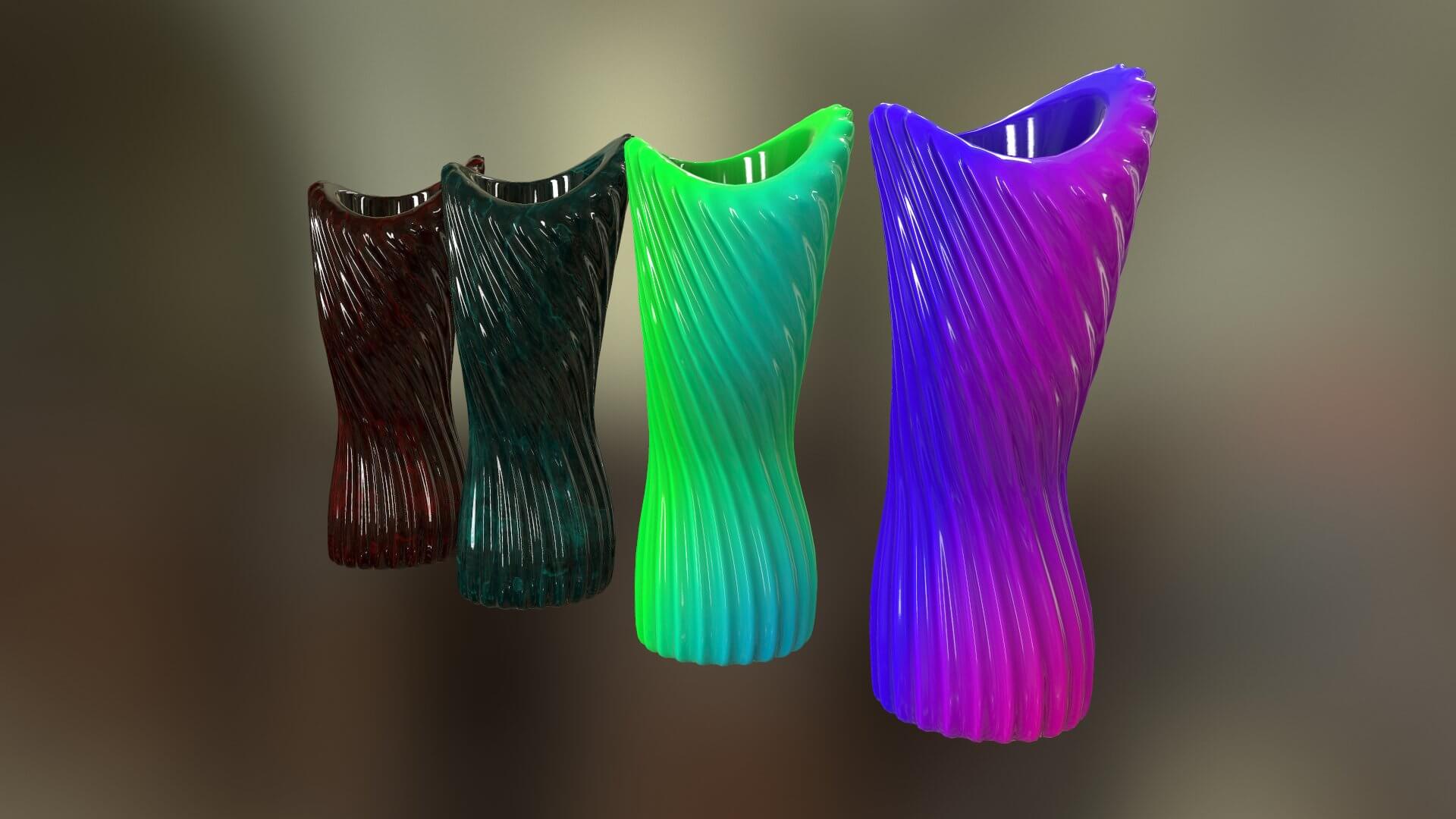 Ribbed Twisted Vase - 3D Model by Grishmanovskij Anton