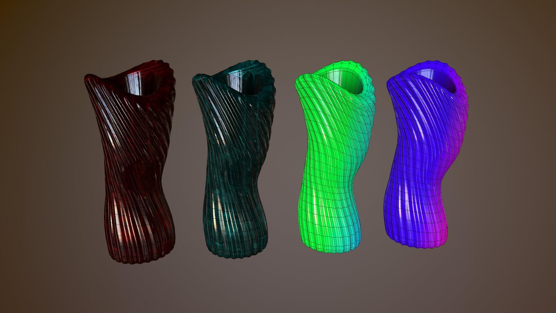 Ribbed Twisted Vase - 3D Model by Grishmanovskij Anton