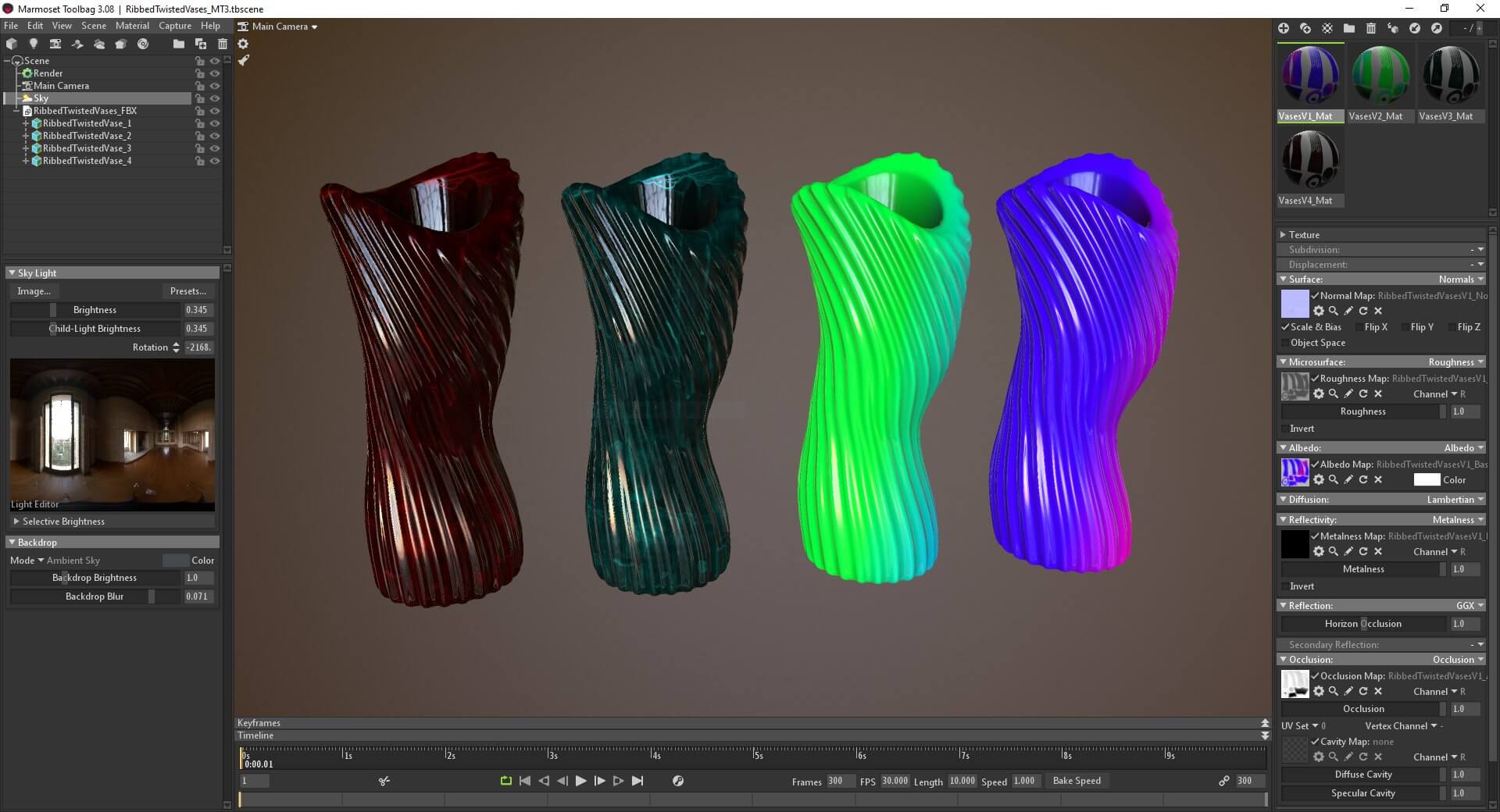 Ribbed Twisted Vase - 3D Model by Grishmanovskij Anton
