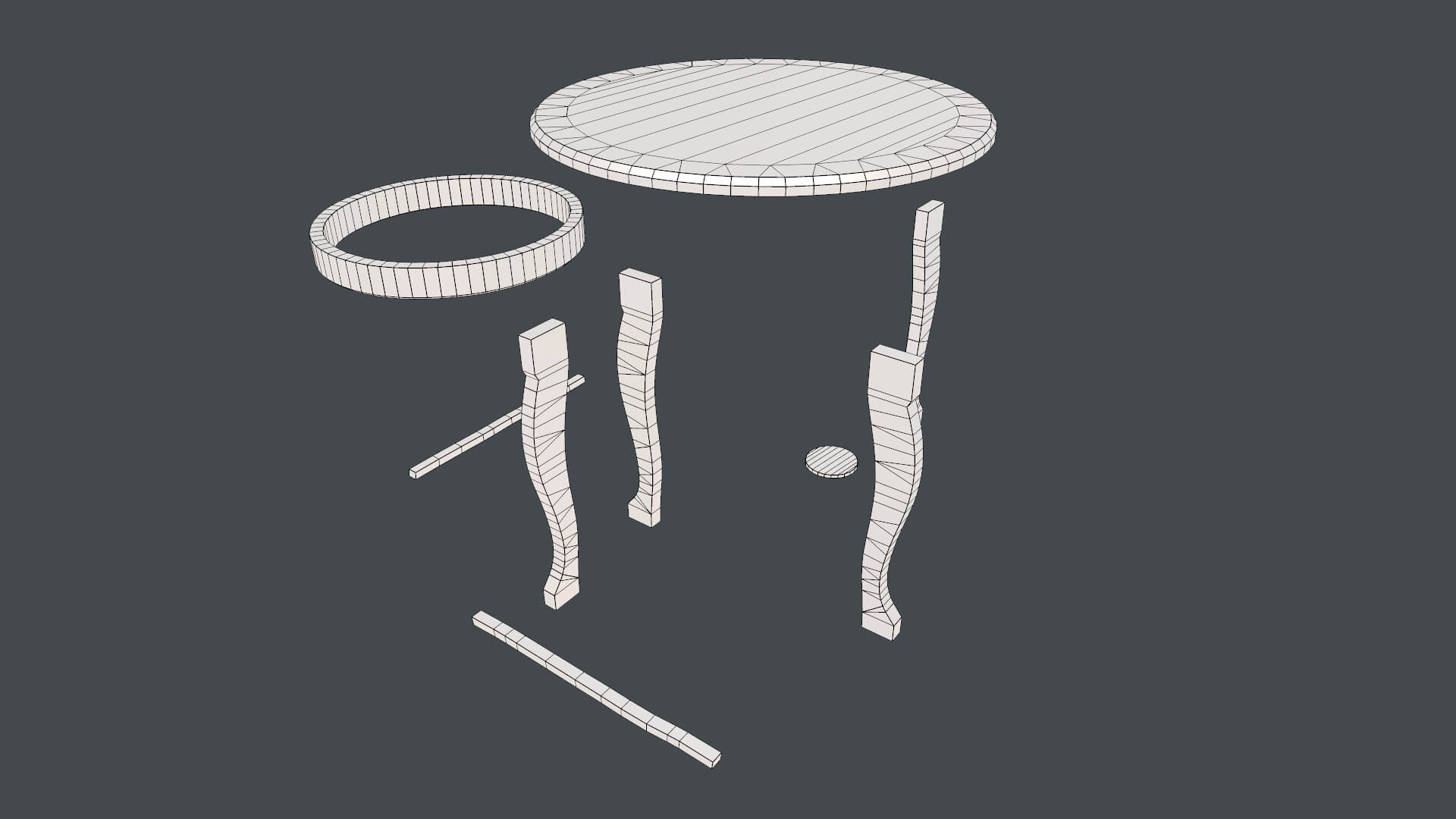 Old Round Table - 3D Model by Grishmanovskij Anton