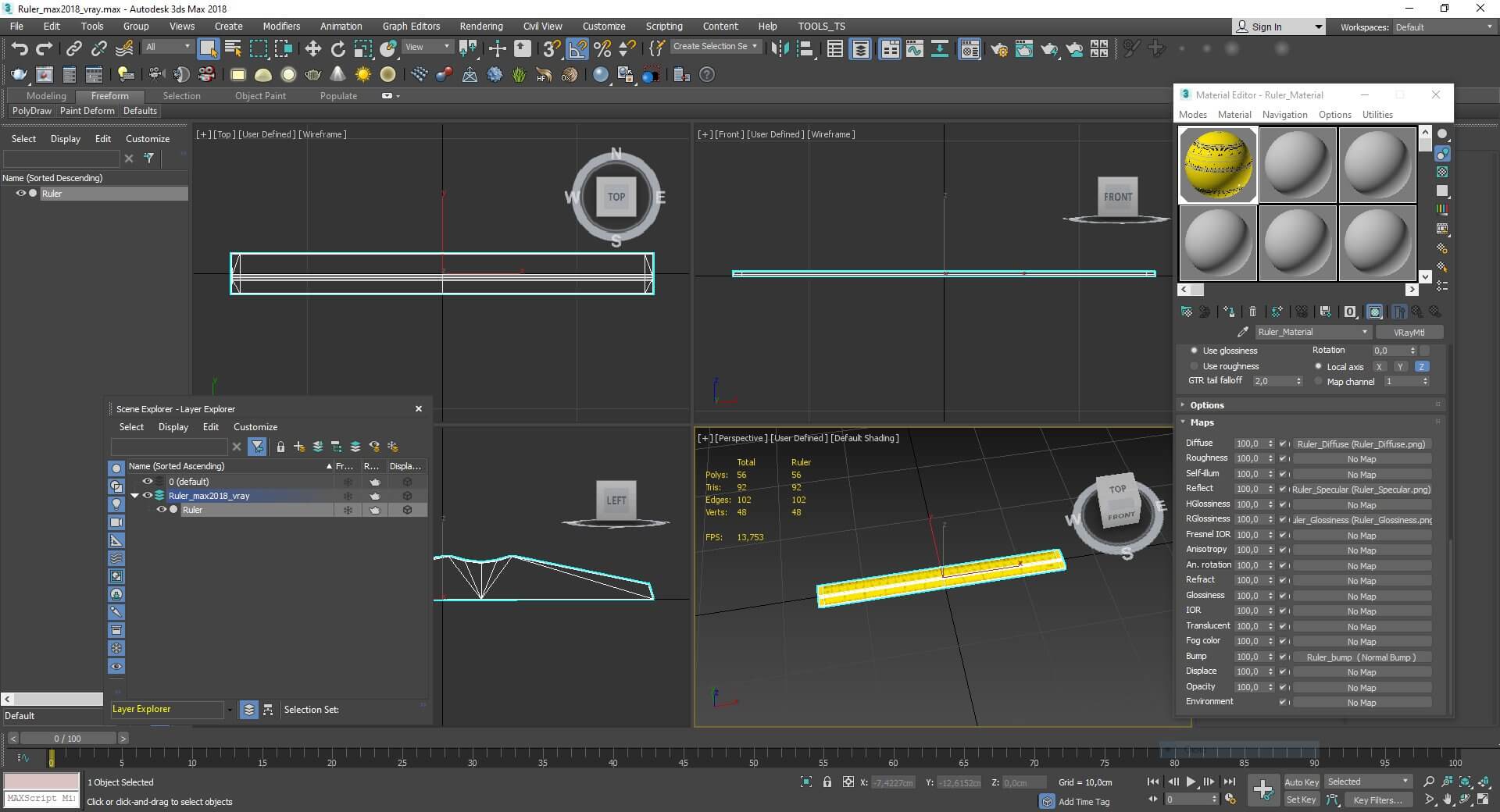 Ruler - 3D Model by Grishmanovskij Anton