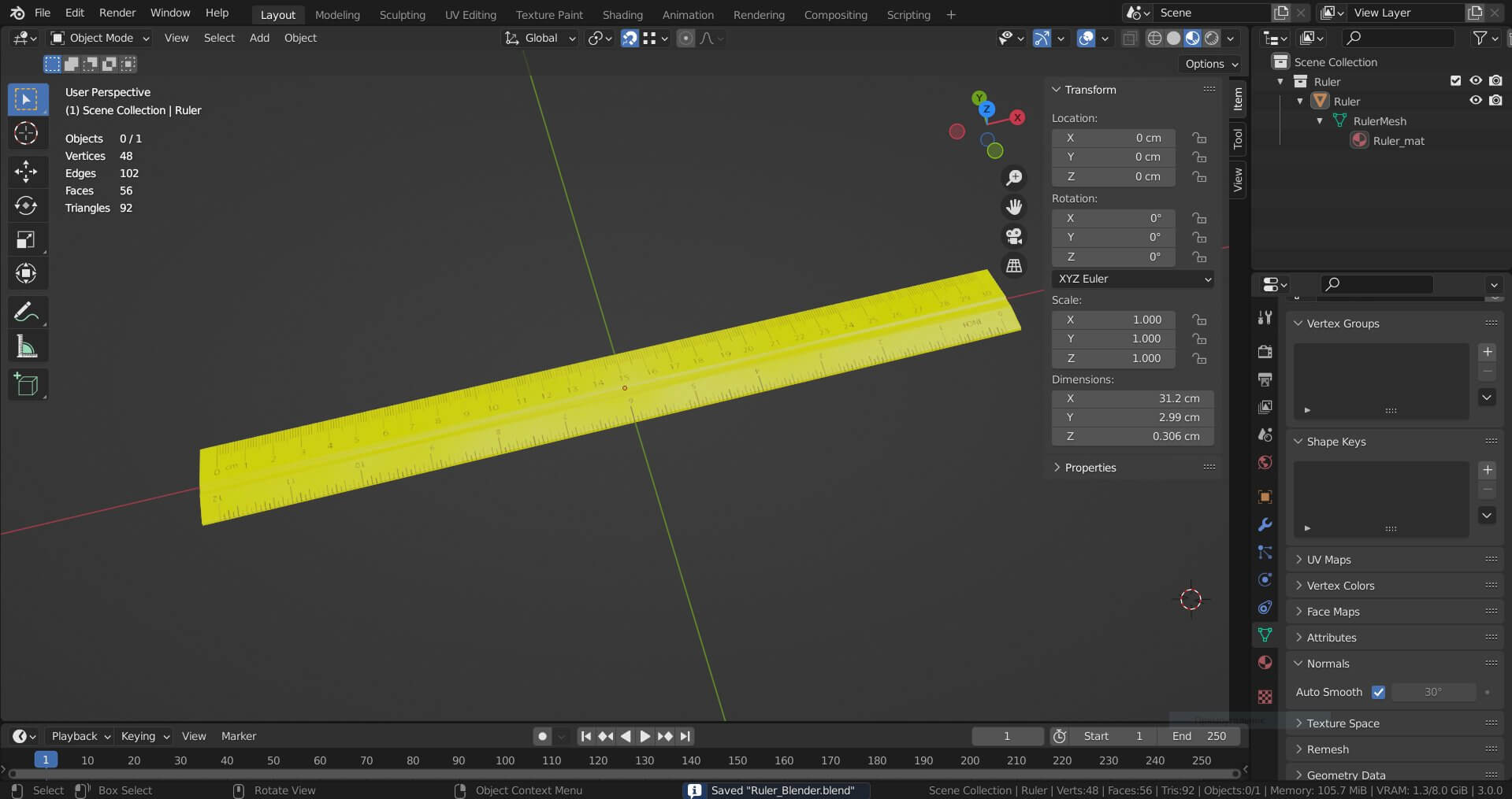 Ruler - 3D Model by Grishmanovskij Anton