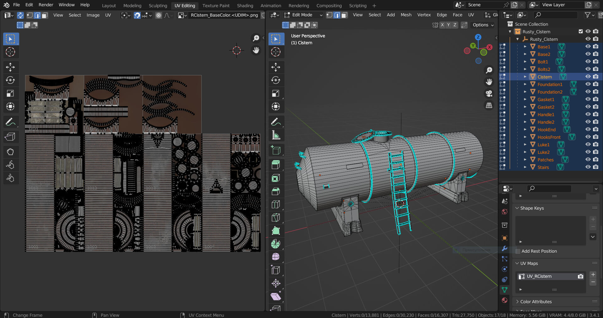 Rusty Cistern - 3D Model by Grishmanovskij Anton