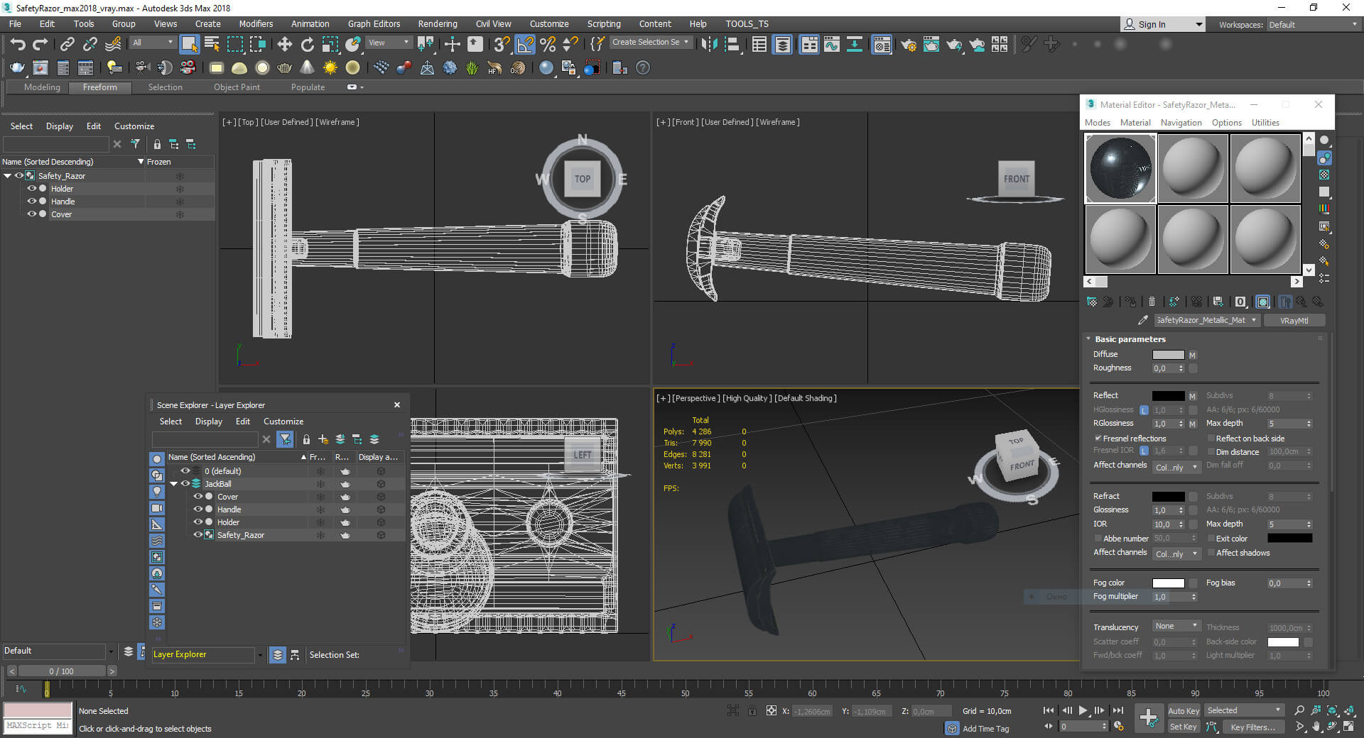 Safety Razor - 3D Model by Grishmanovskij Anton