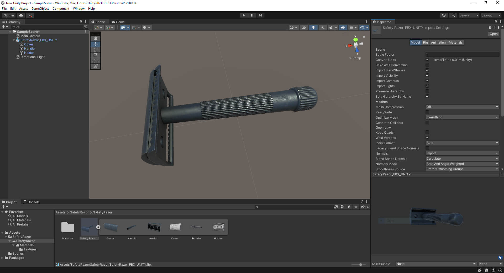 Safety Razor - 3D Model by Grishmanovskij Anton