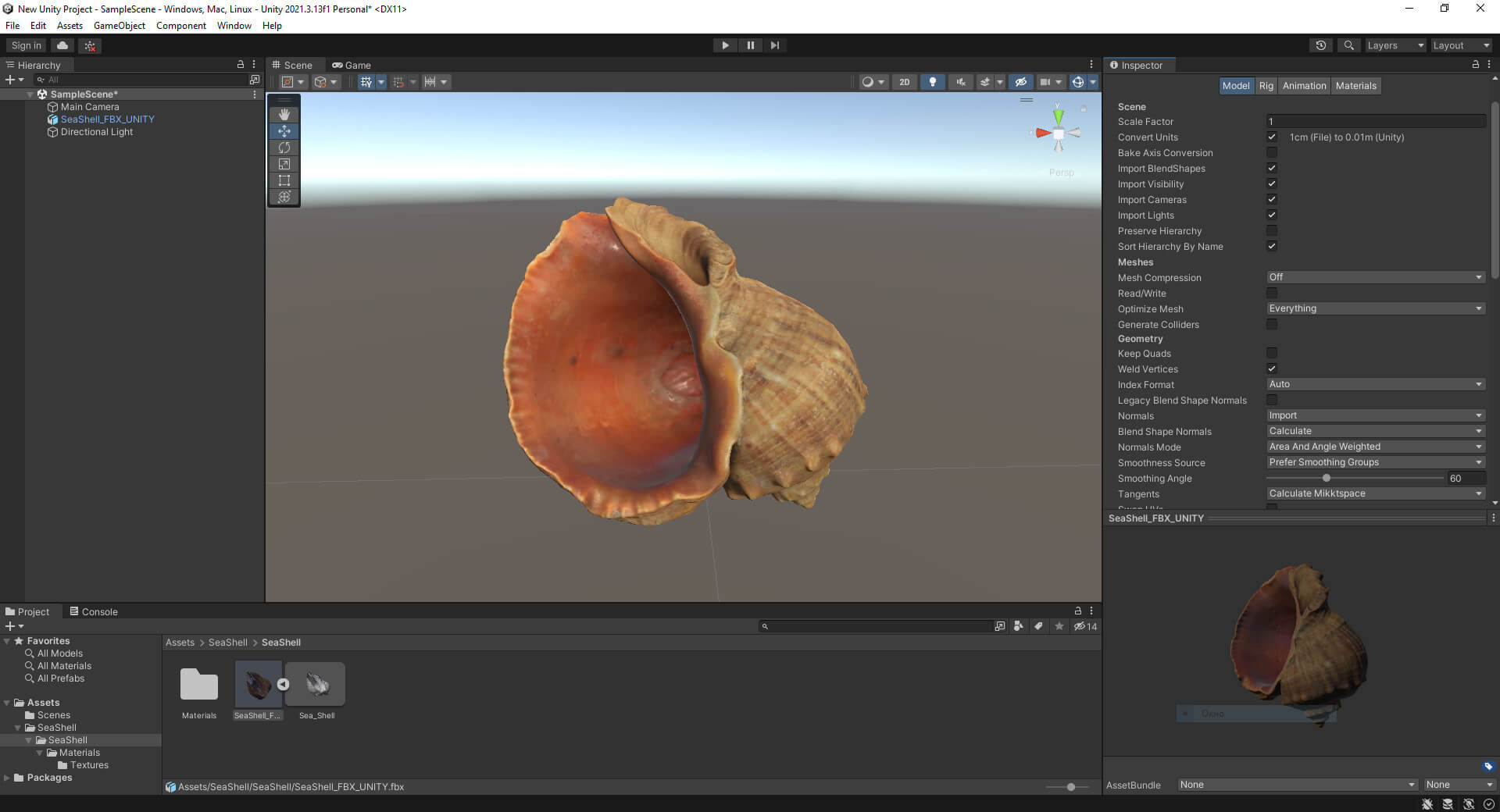 Sea Shell - 3D Model by Grishmanovskij Anton