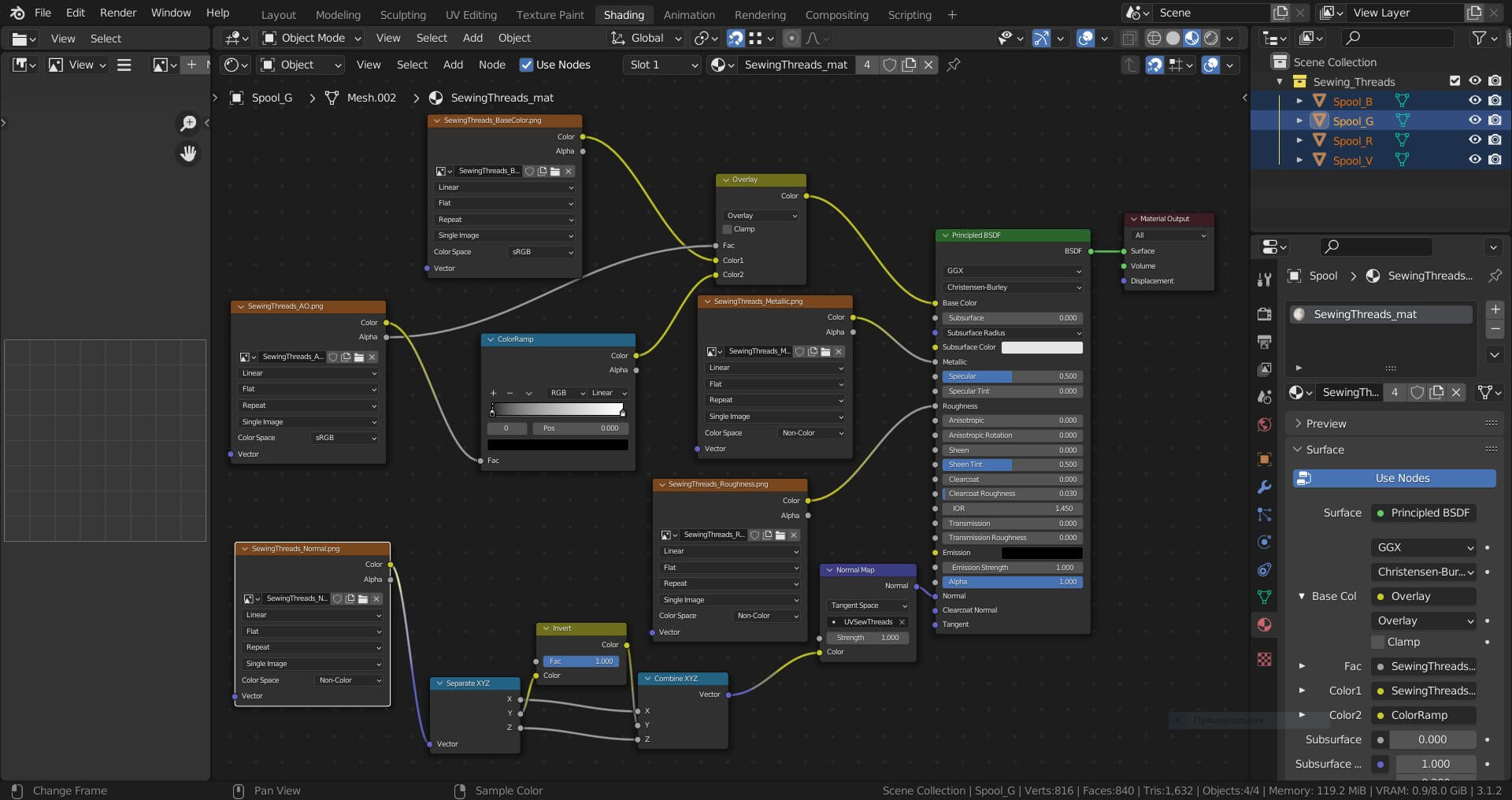 Sewing Threads - 3D Model by Grishmanovskij Anton