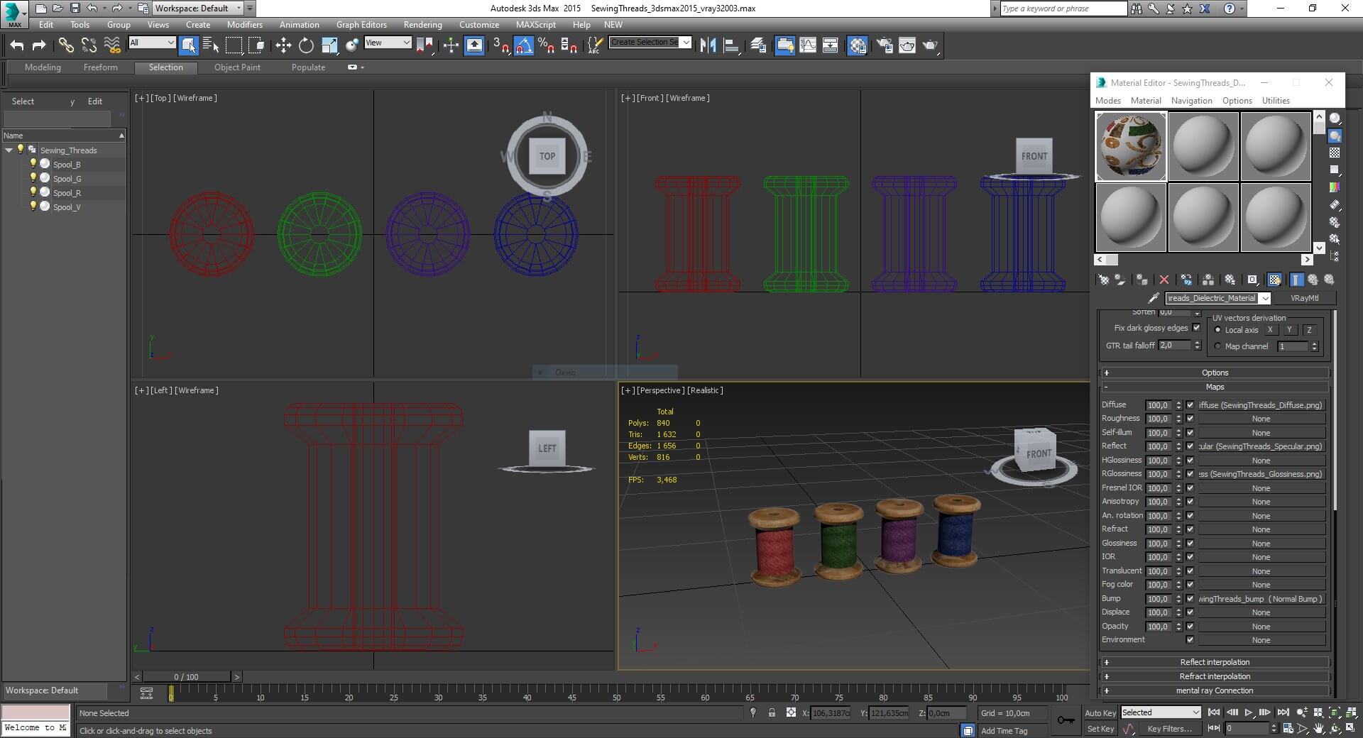 Sewing Threads - 3D Model by Grishmanovskij Anton