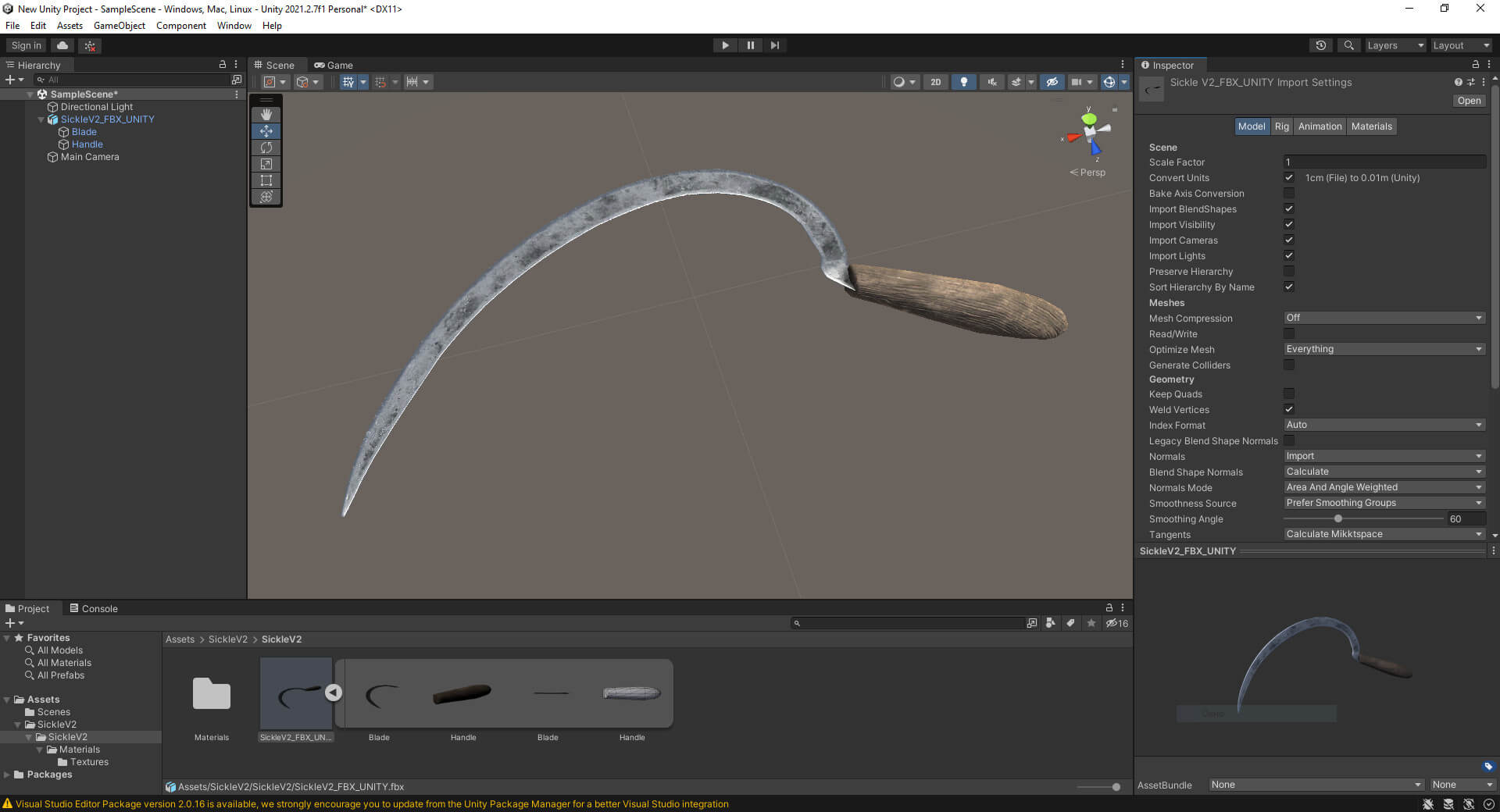 Sickle V2 - 3D Model by Grishmanovskij Anton