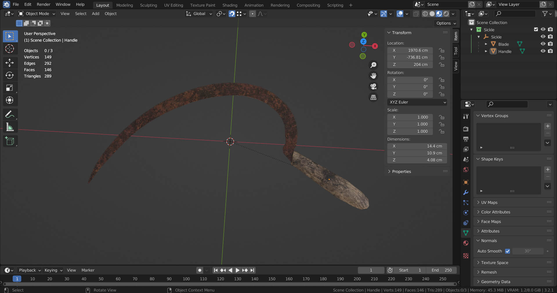 Sickle - 3D Model by Grishmanovskij Anton