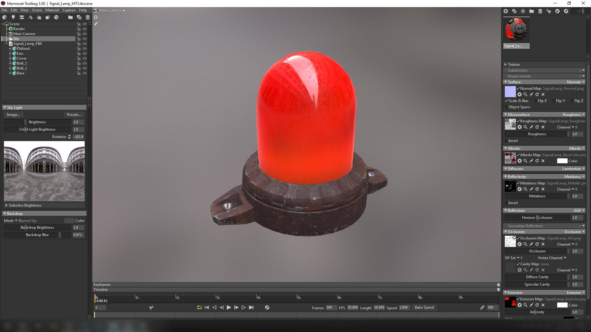 Signal Lamp - 3D Model by Grishmanovskij Anton
