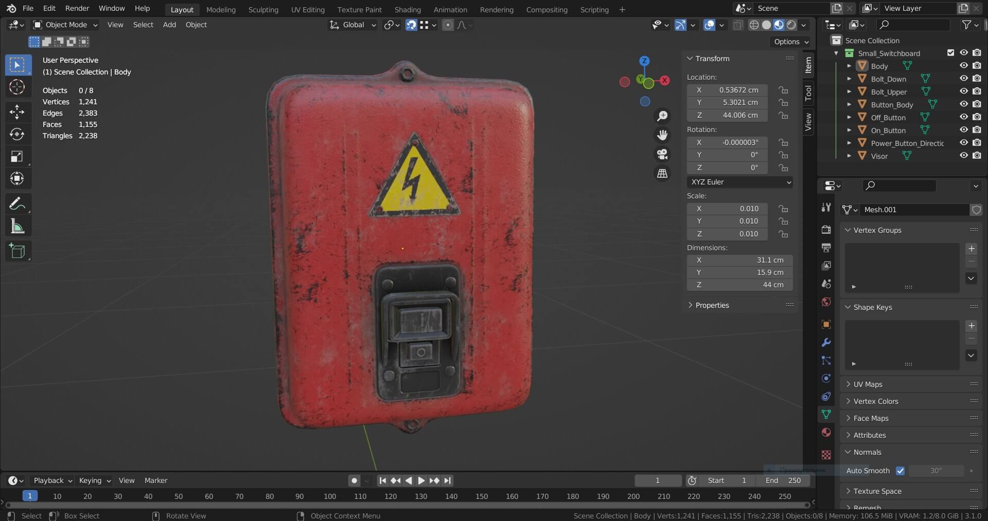 Small Switchboard - 3D Model by Grishmanovskij Anton