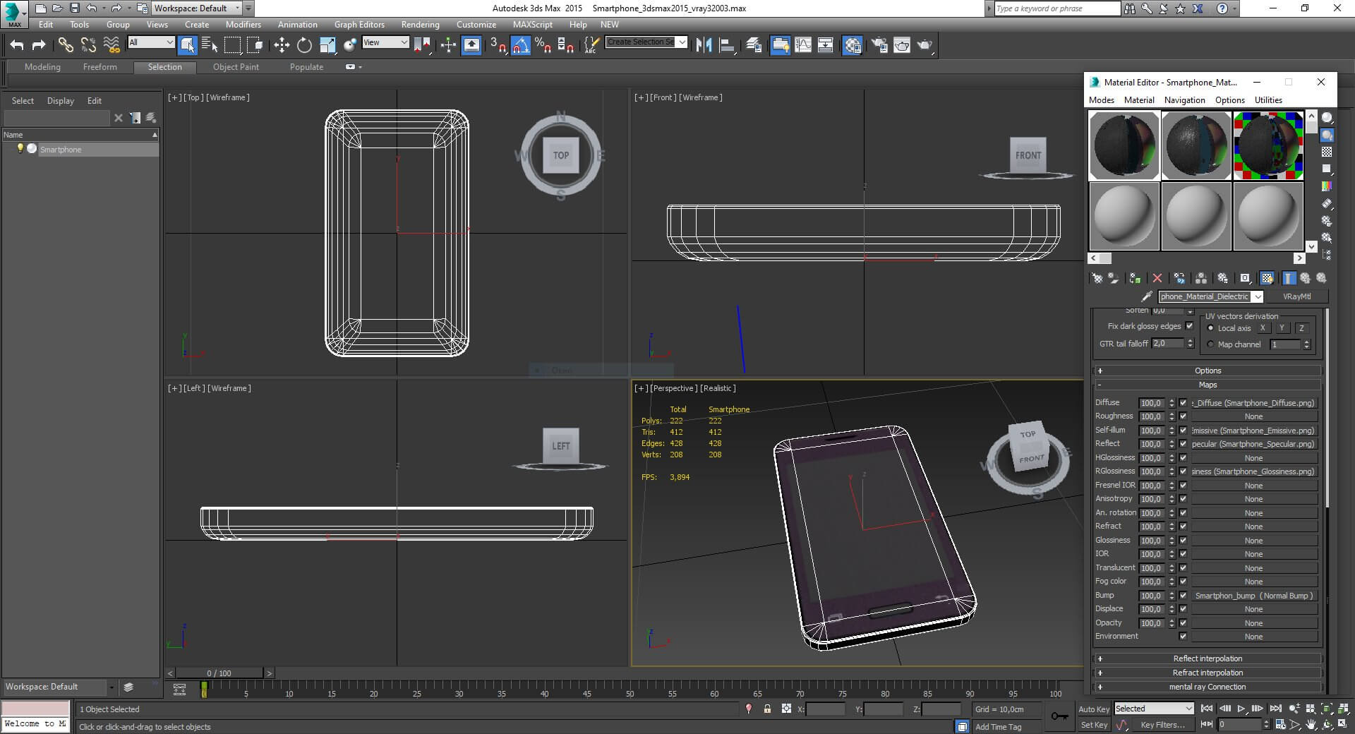 Smartphone - 3D Model by Grishmanovskij Anton