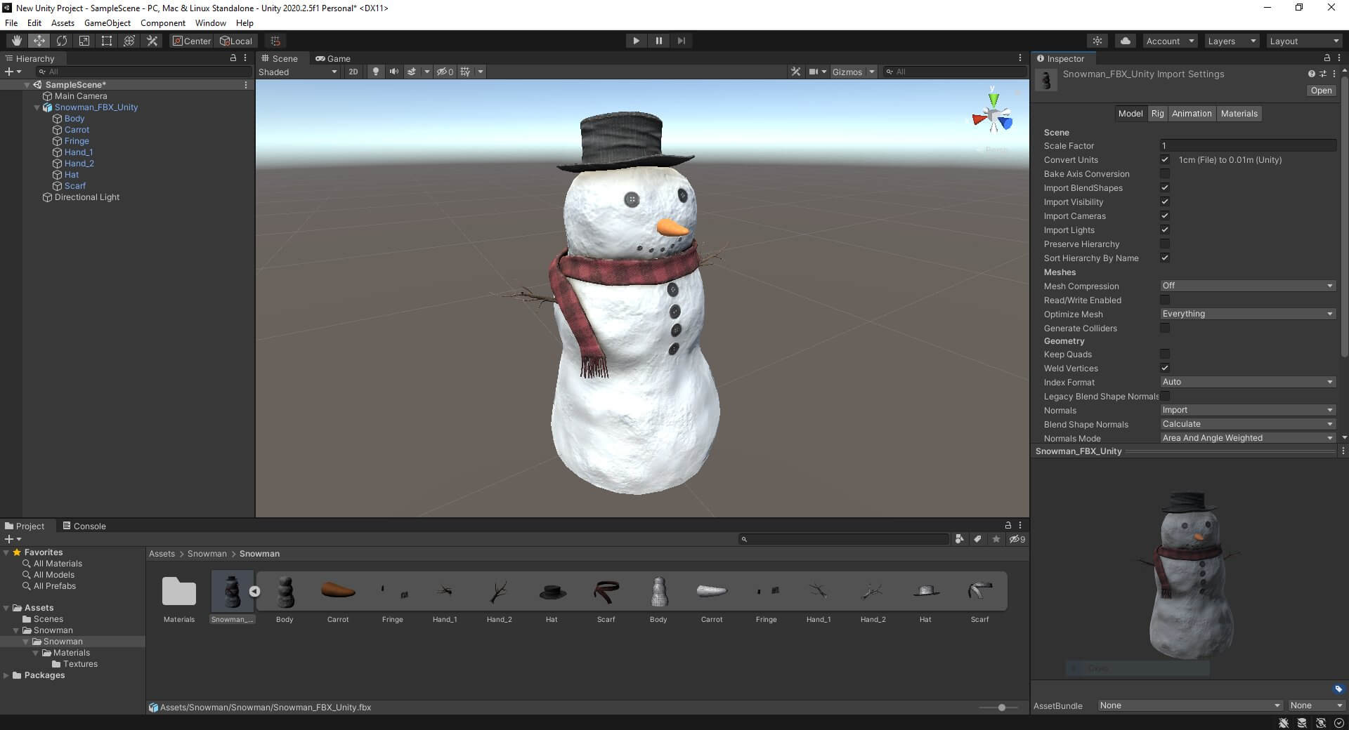 Snowman V2 - 3D Model by Grishmanovskij Anton