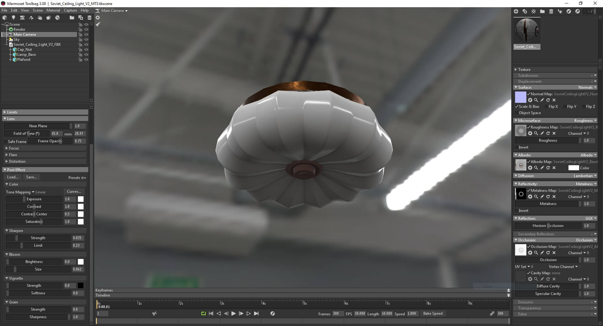 Soviet Ceiling Light V2 - 3D Model by Grishmanovskij Anton