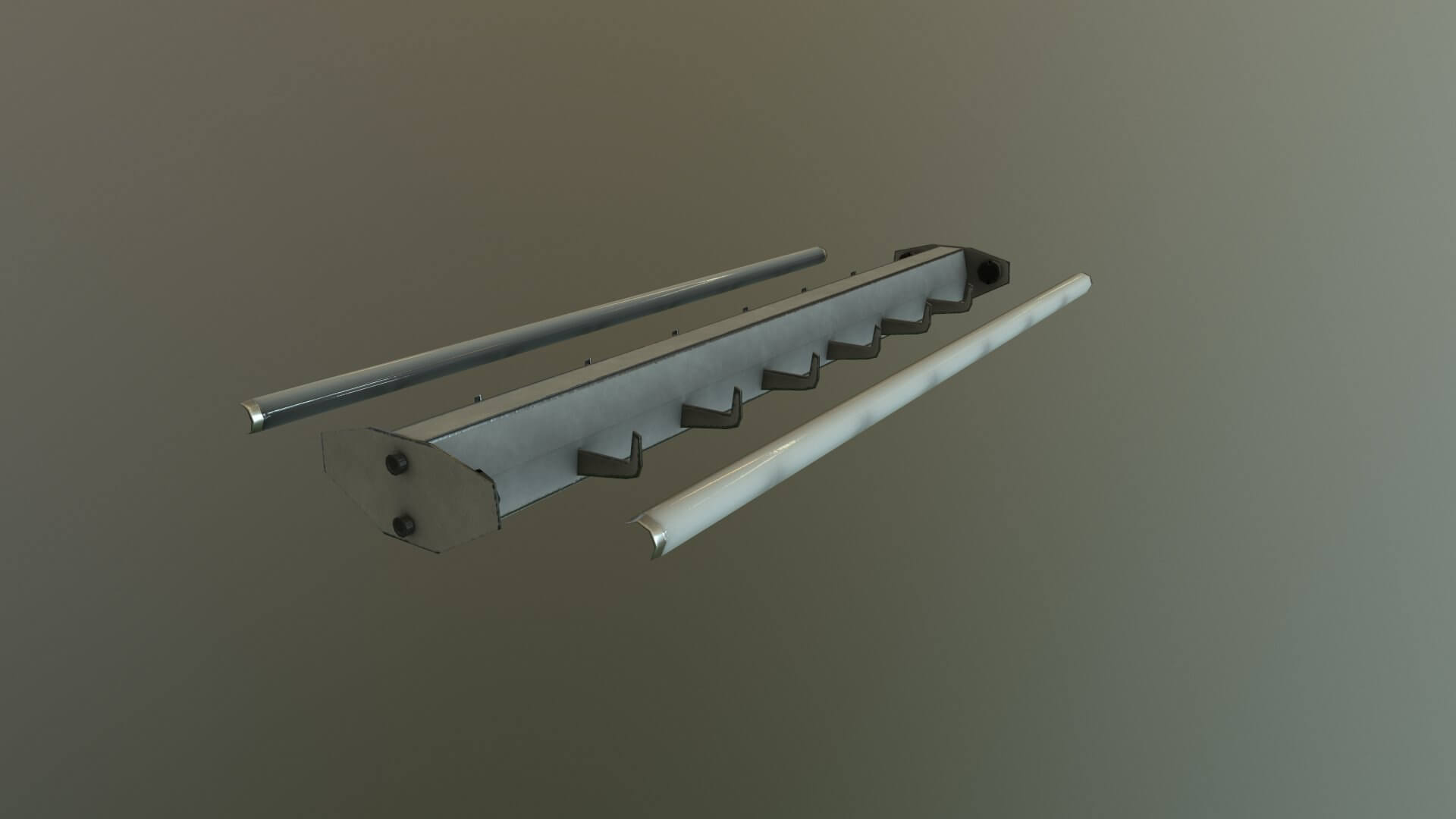 Soviet Fluorescent Lamp - 3D Model by Grishmanovskij Anton