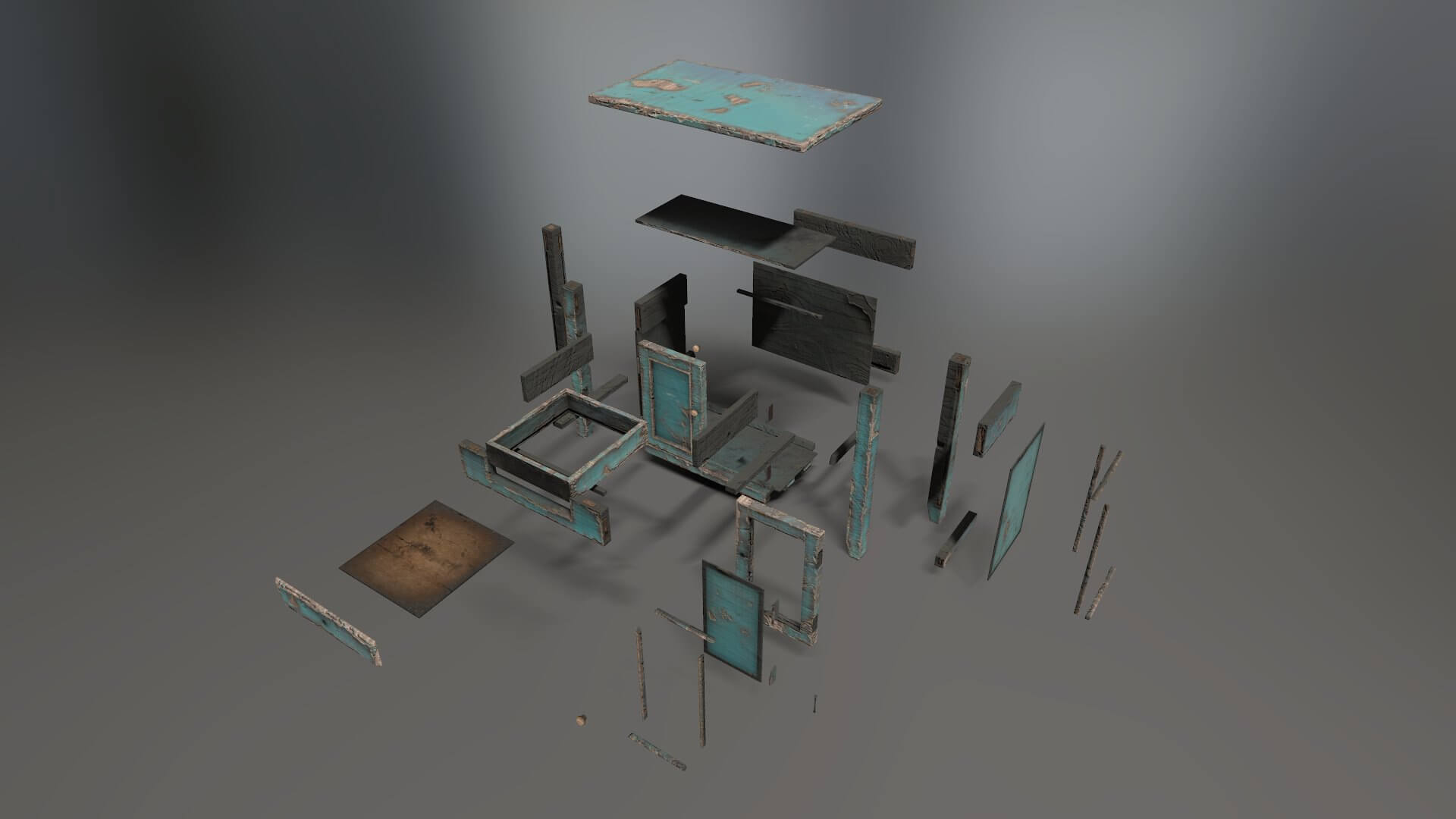 Soviet Kitchen Table - 3D Model by Grishmanovskij Anton