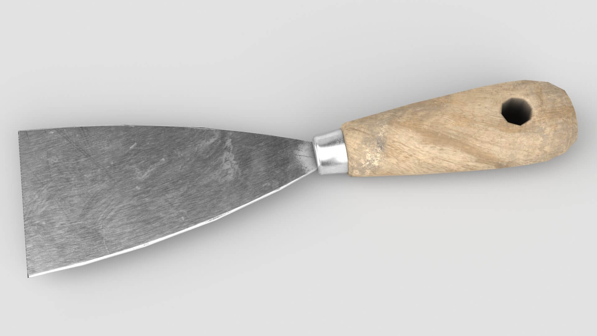 Spatula with Wooden Handle - 3D Model by Grishmanovskij Anton