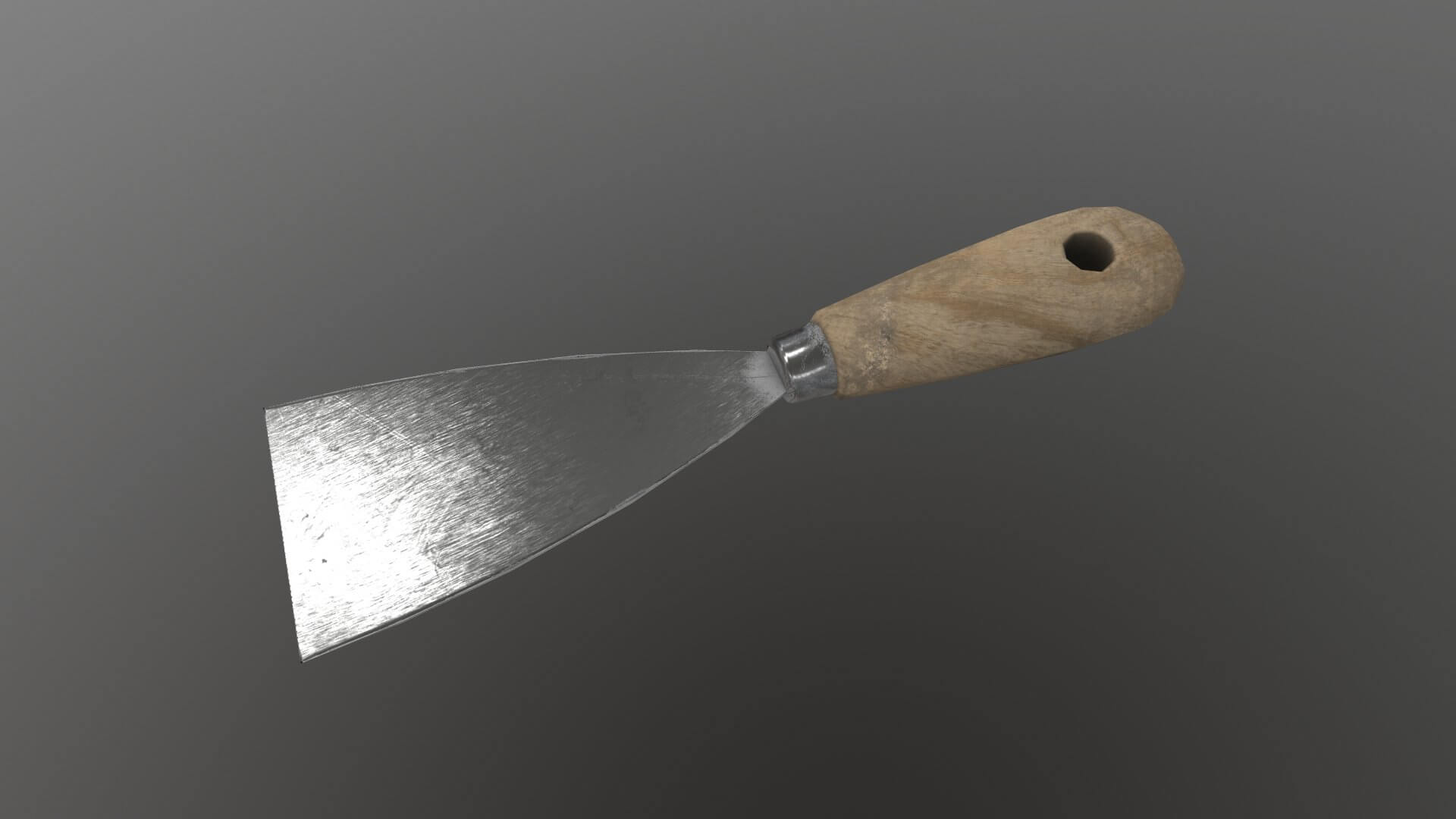 Spatula with Wooden Handle - 3D Model by Grishmanovskij Anton